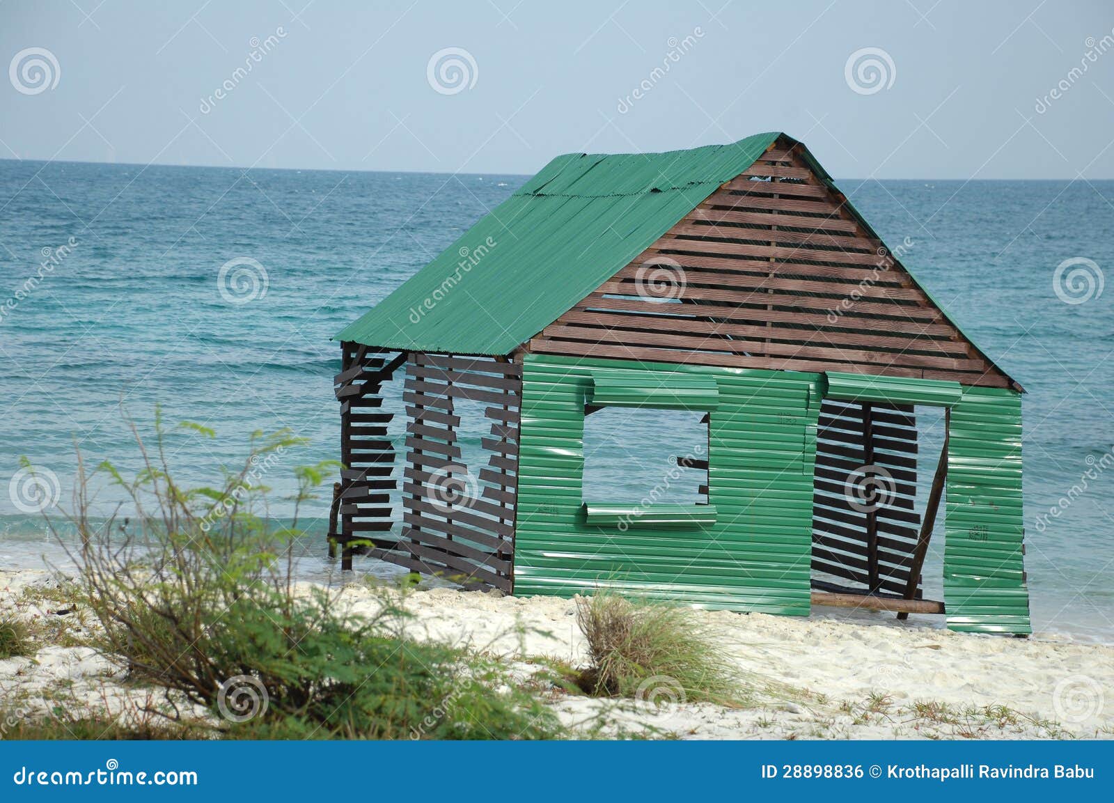Shack by sea stock photo. Image of walls, covered, roof - 28898836