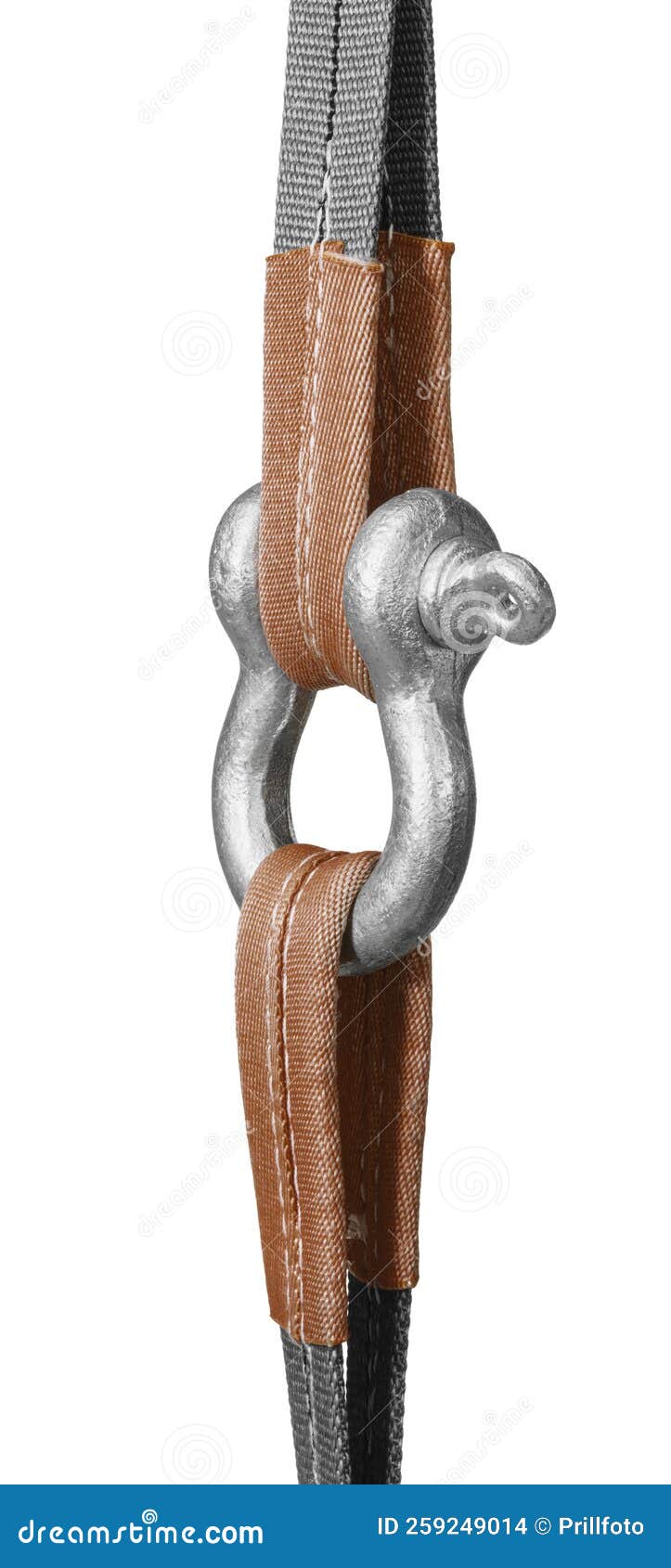 Shackle with lifting strap stock photo. Image of lashing - 259249014