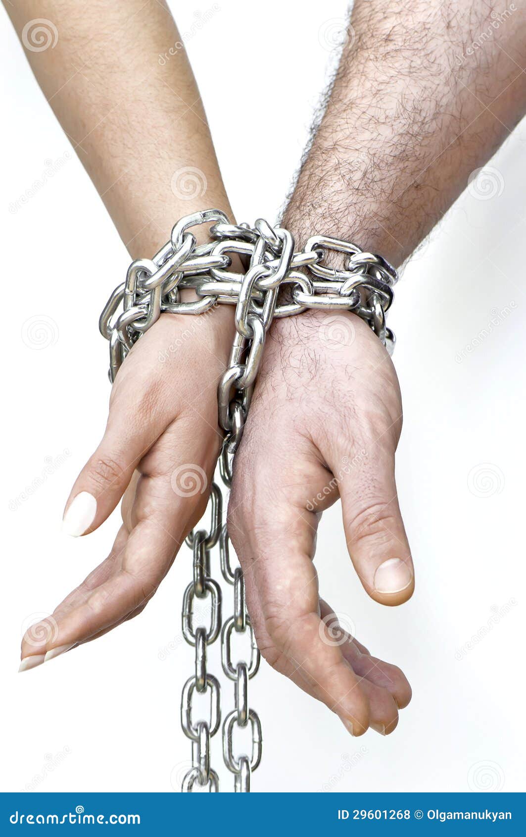Shackled hands stock photo. Image of steel, bound, silver - 29601268