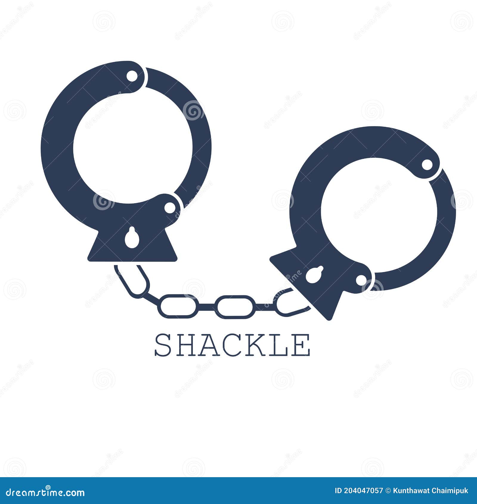 Shackled hands icon. stock vector. Illustration of discipline - 204047057
