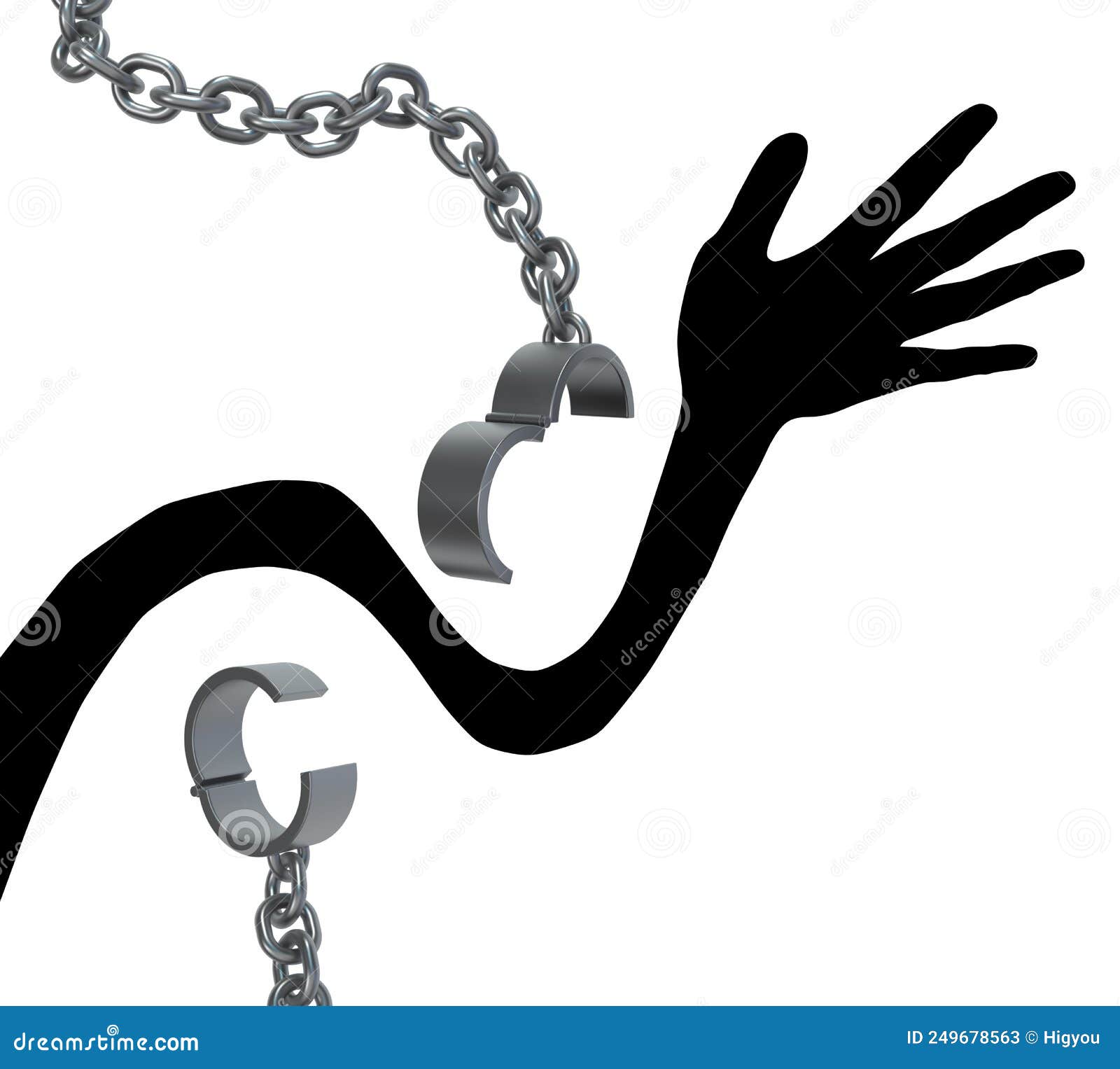 Shackles Chain Shadow Arm Avoiding Stock Illustration - Illustration of ...
