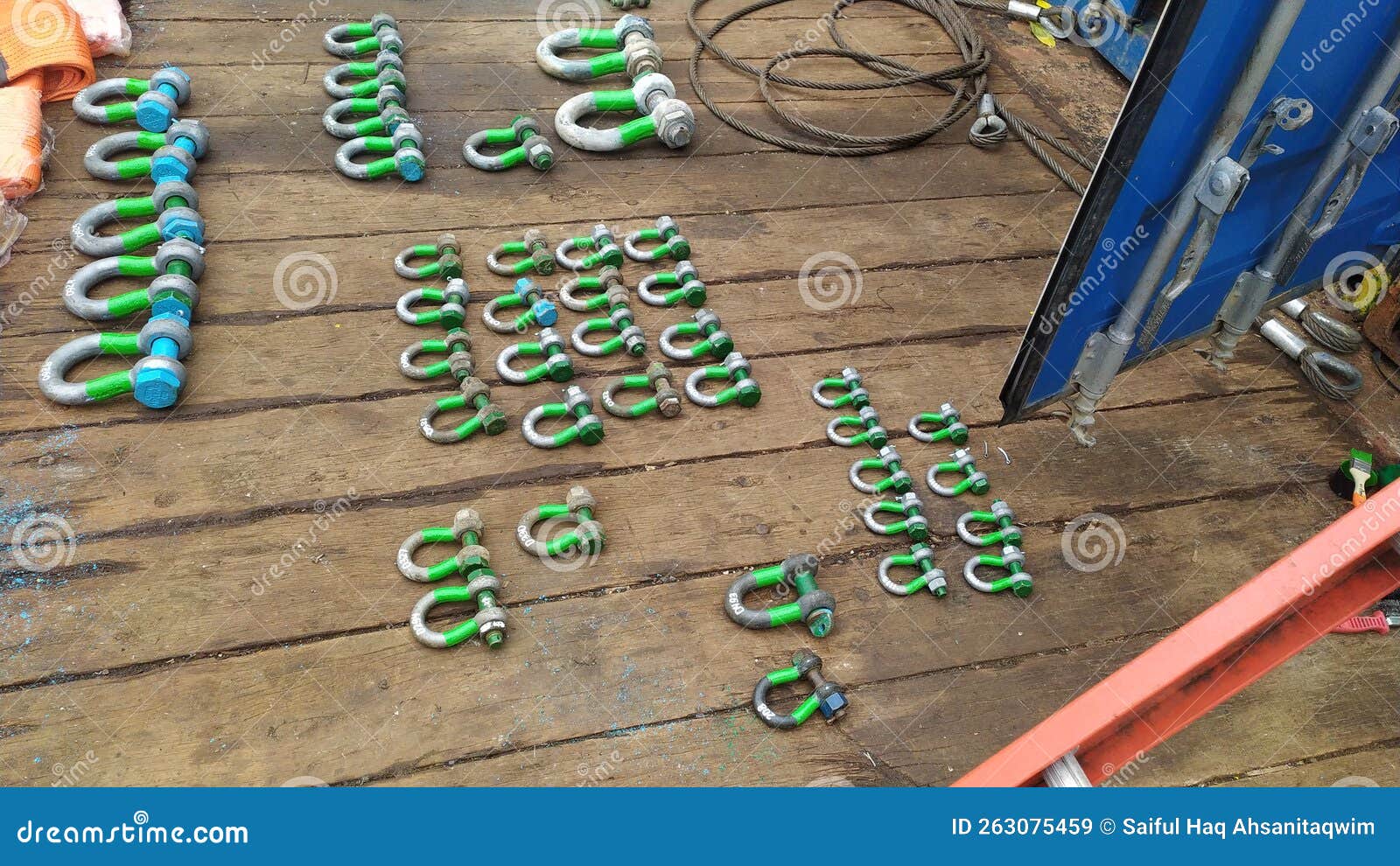 Shackles Various Capacities Inspection on Deck Stock Image - Image of ...