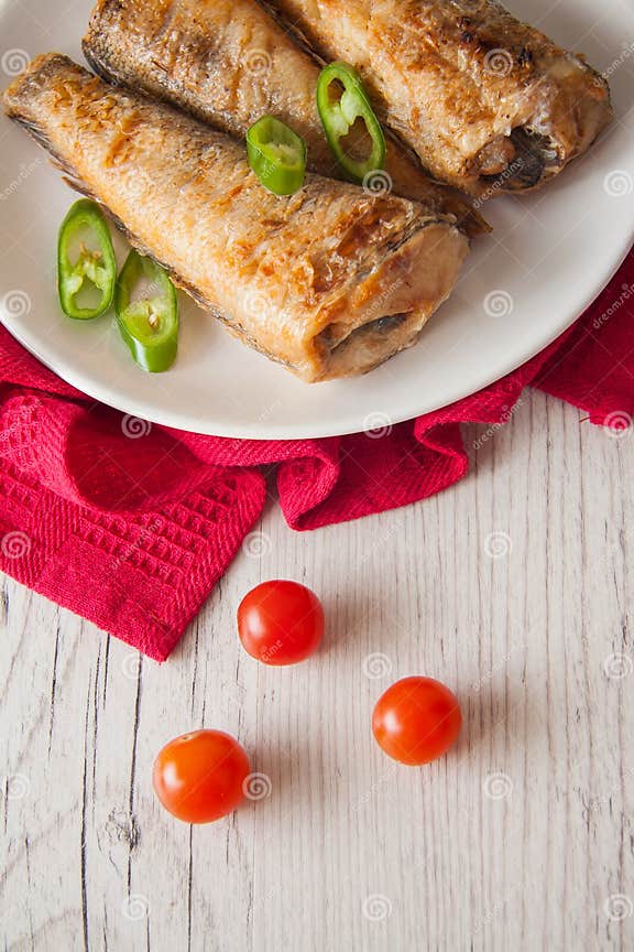 Shad with Tomato and Chilli Stock Photo - Image of dieting, nutrition ...