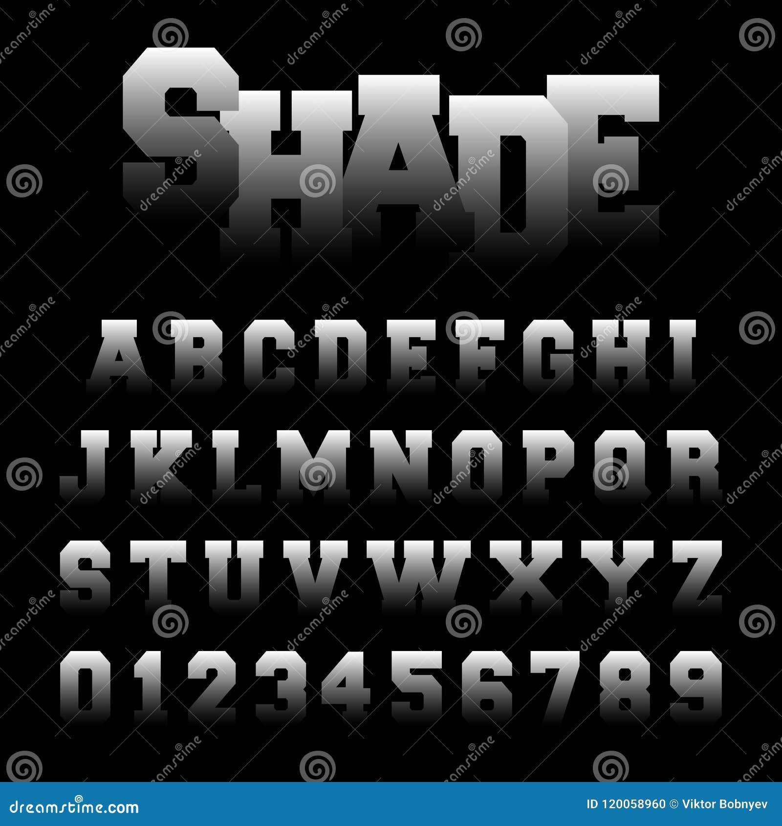 Shade Alphabet Font Template Stock Vector - Illustration of design ...