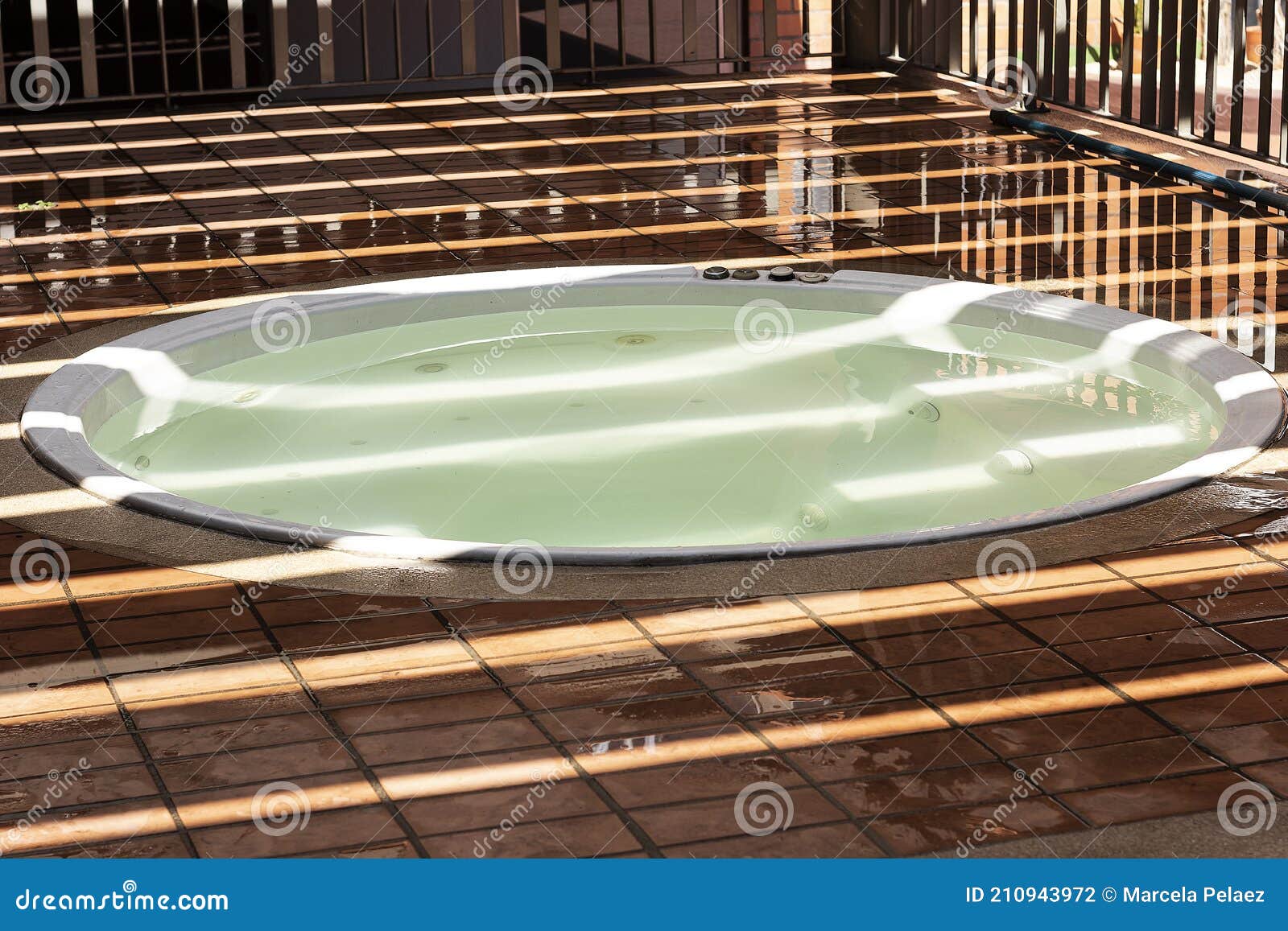 Shade by Architectural Pergola in Jacuzzi Stock Photo - Image of ...