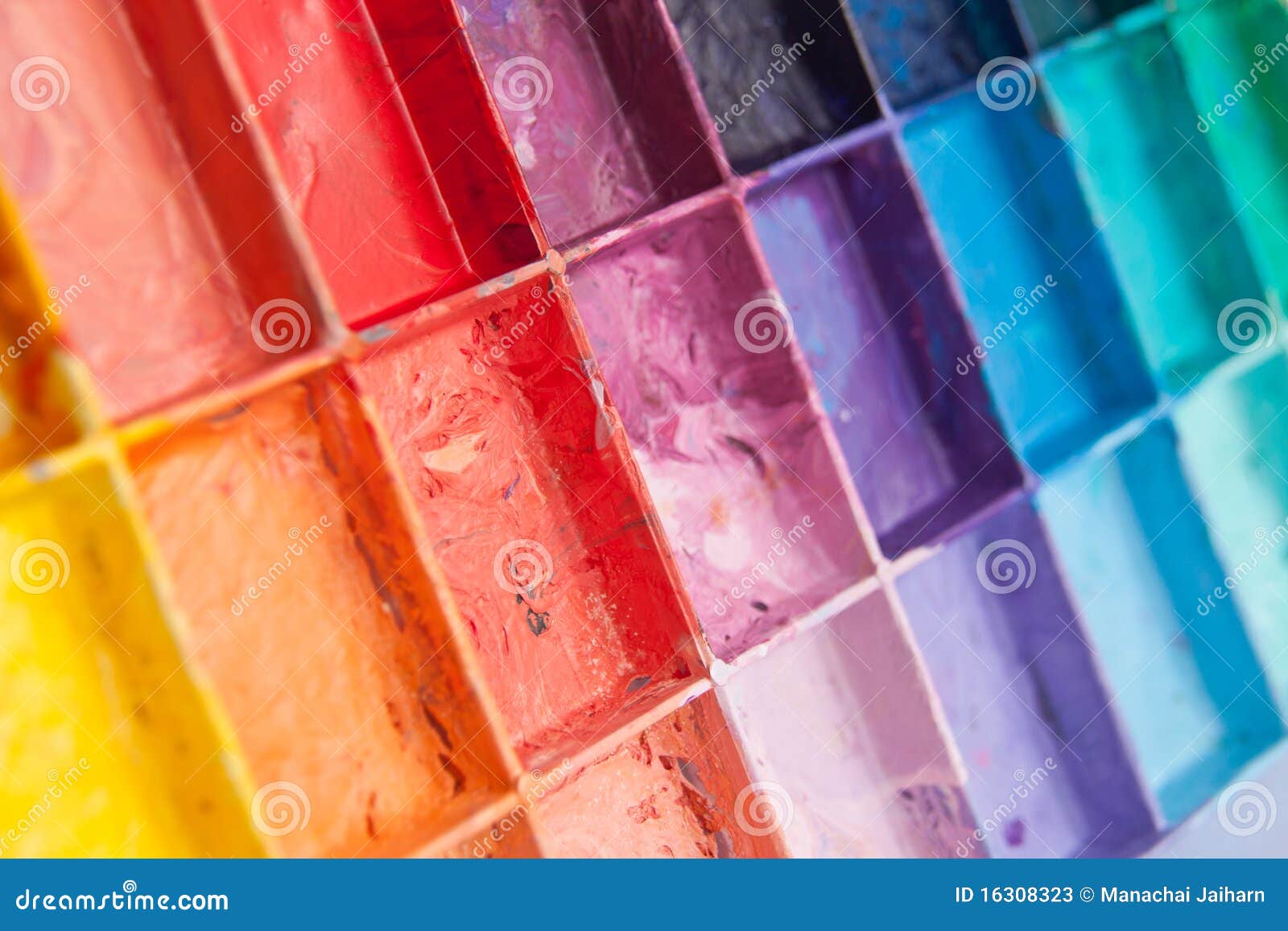 Shade colours on palette stock image. Image of detail - 16308323