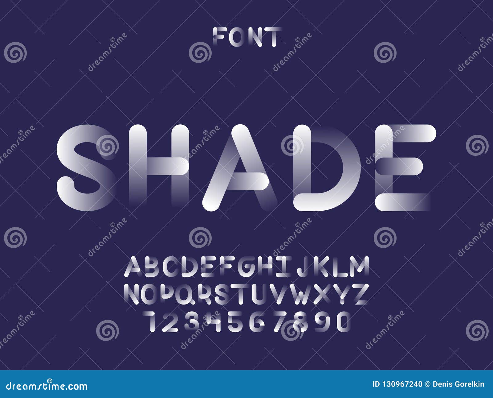 Shade Font. Vector Alphabet Stock Vector - Illustration of shade ...