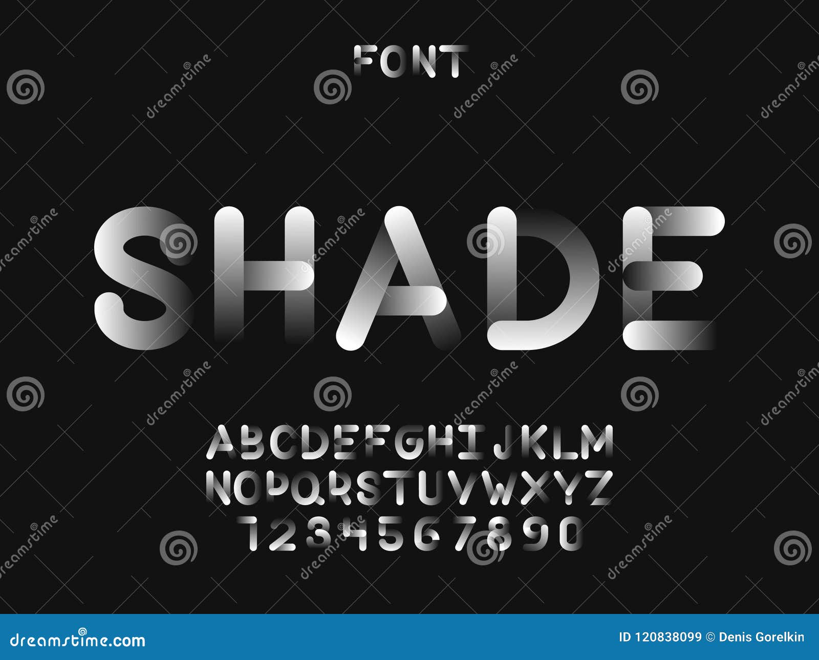 Shade Font. Vector Alphabet Stock Vector - Illustration of isolated ...