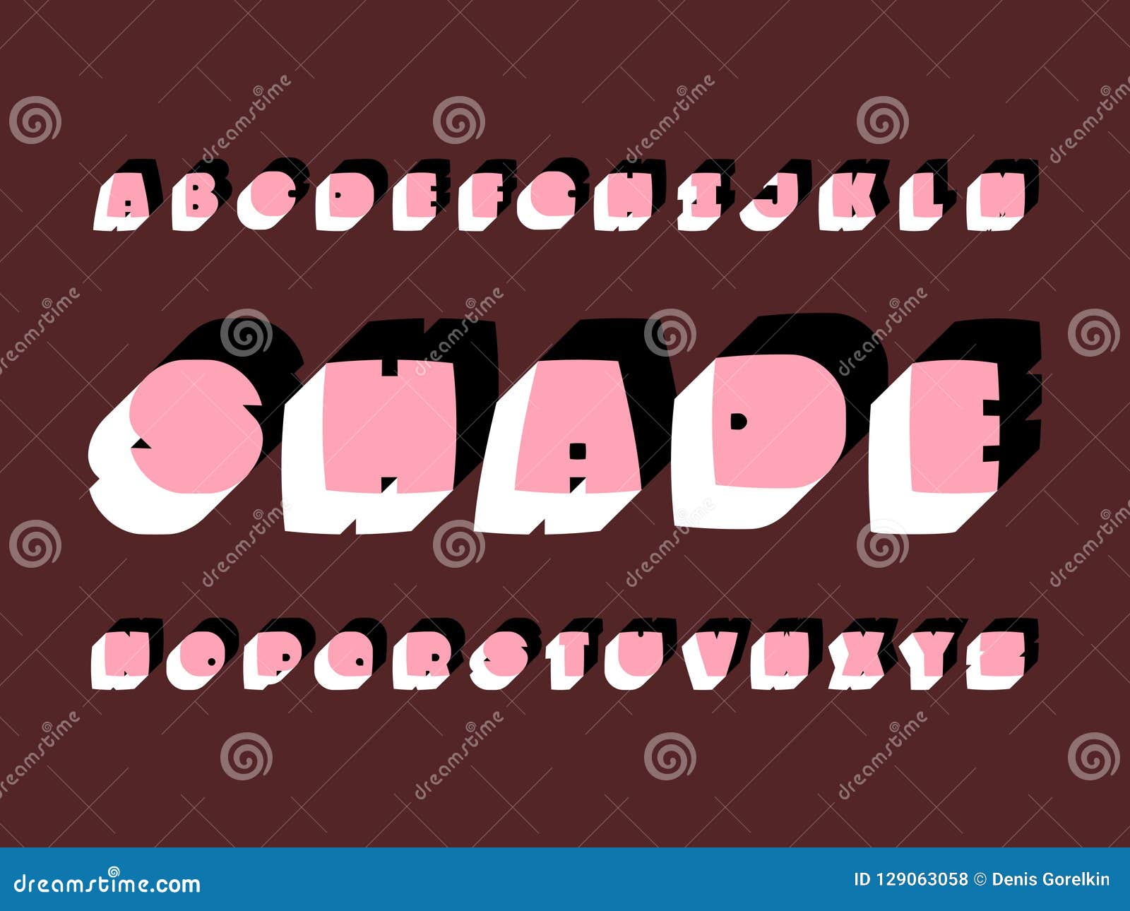 Shade Font. Vector Alphabet | CartoonDealer.com #125145151