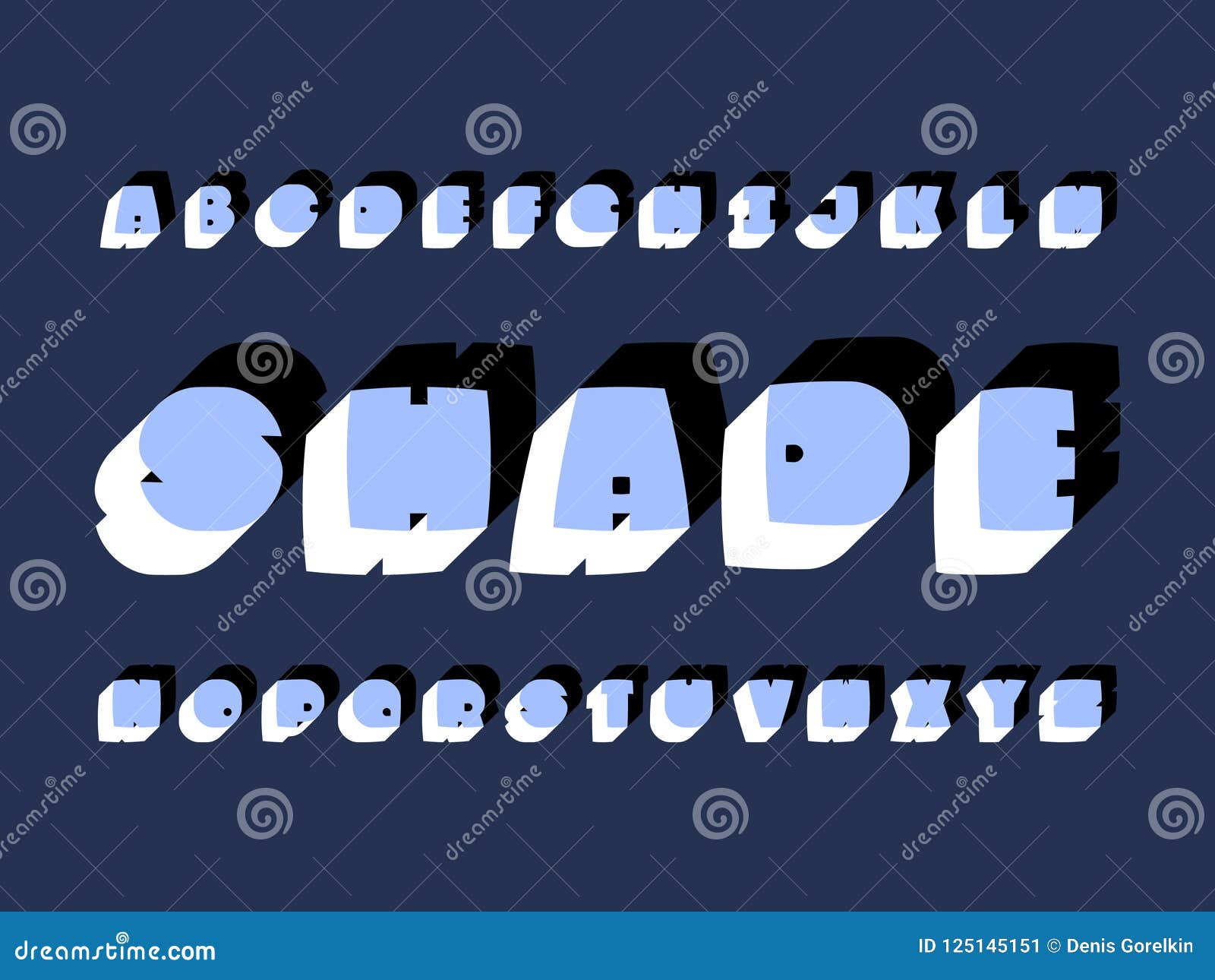 Shade Font. Vector Alphabet Stock Vector - Illustration of shade ...