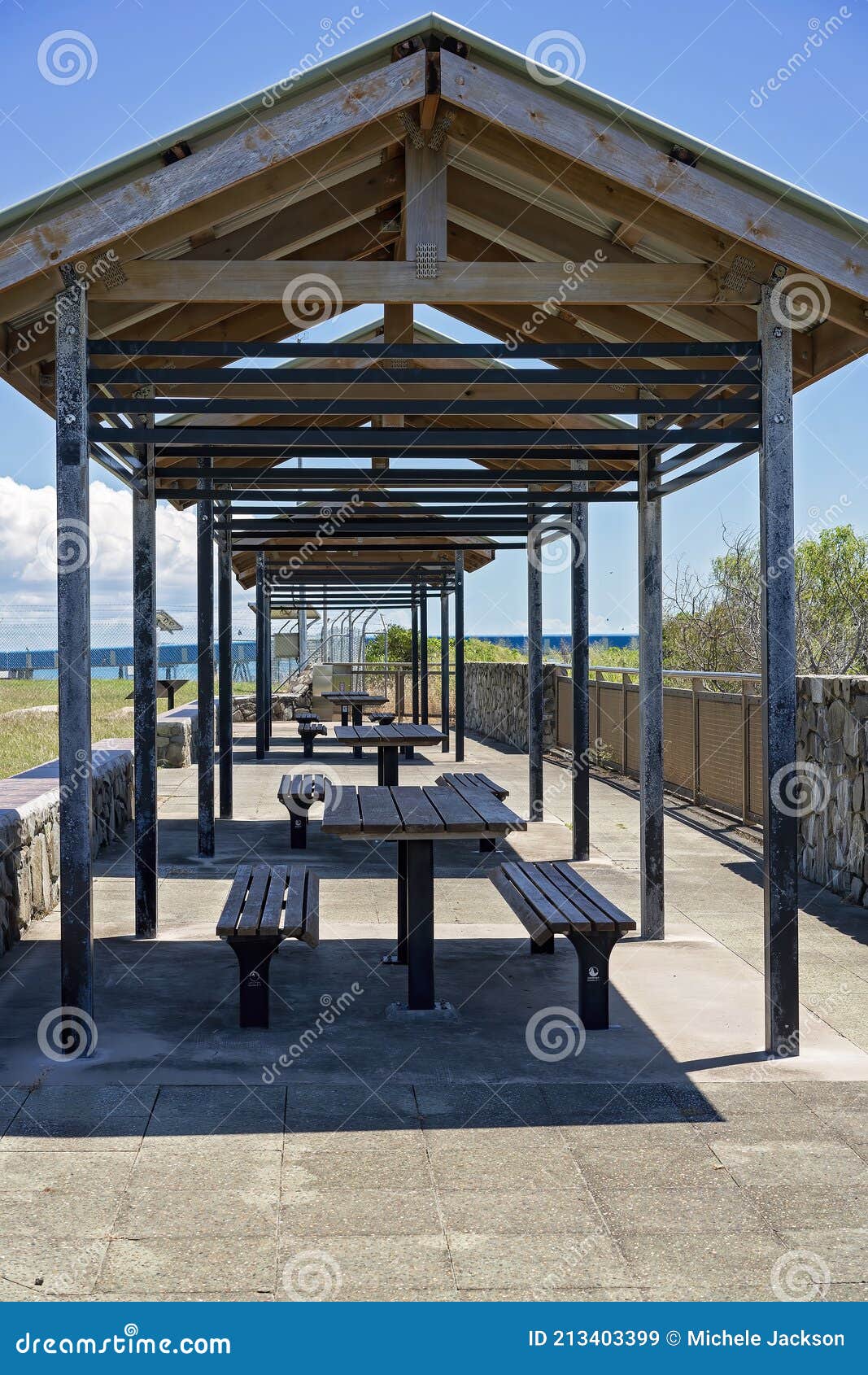 Shade Huts at a Lookout stock image. Image of relaxation - 213403399