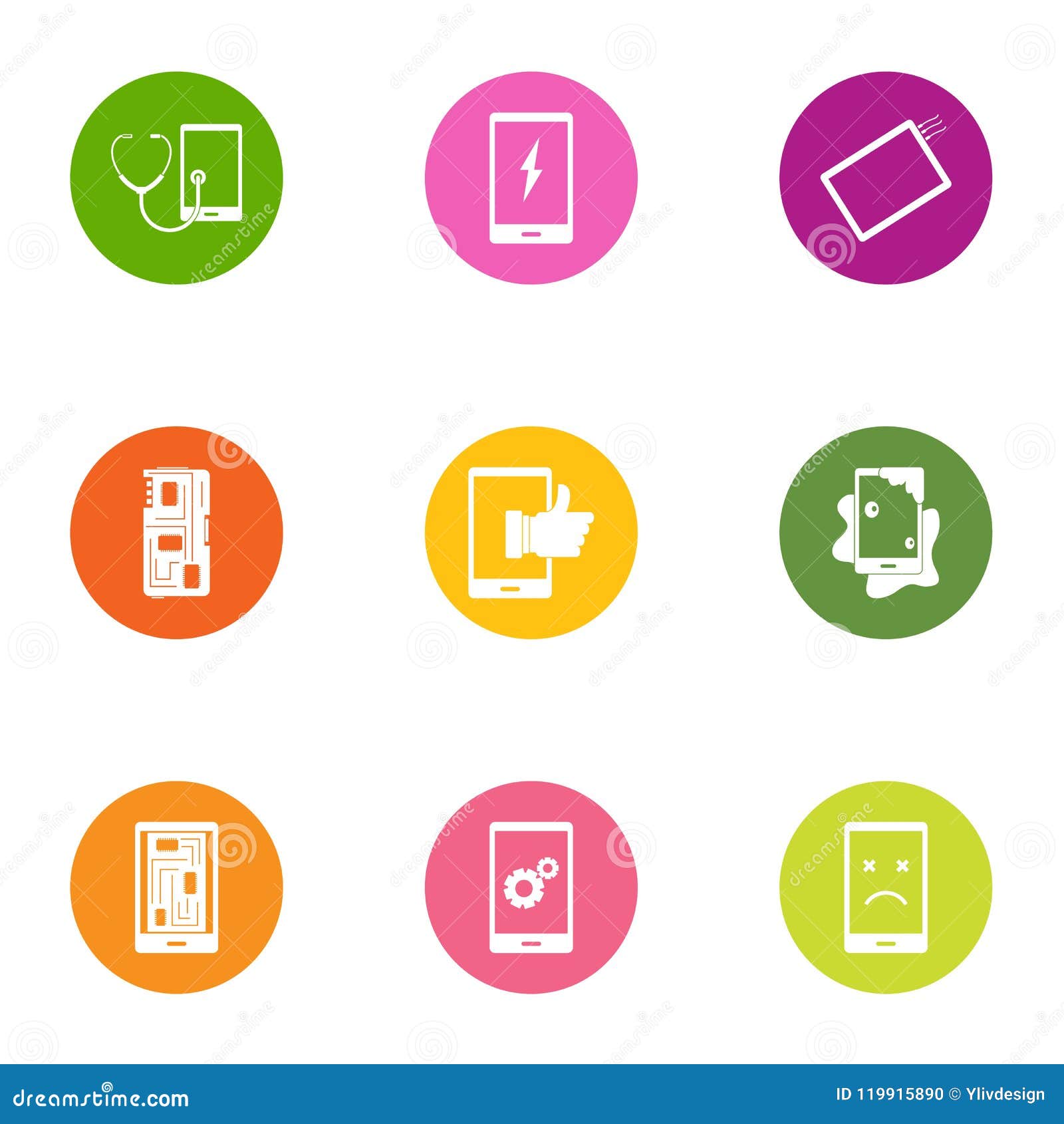 Shade Icons Set, Flat Style Stock Vector - Illustration of home ...