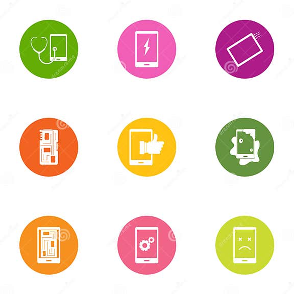 Shade Icons Set, Flat Style Stock Vector - Illustration of home ...