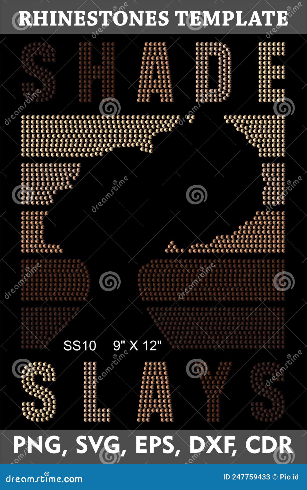 SHADE SLAYS Rhinestones Bling Template Stock Vector - Illustration of ...