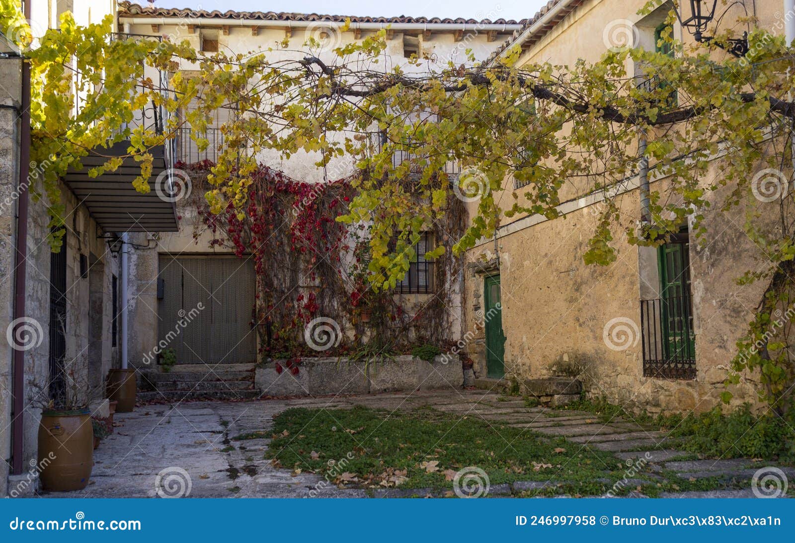 Cool Square in a Medieval Town Stock Photo - Image of spring, autumn ...