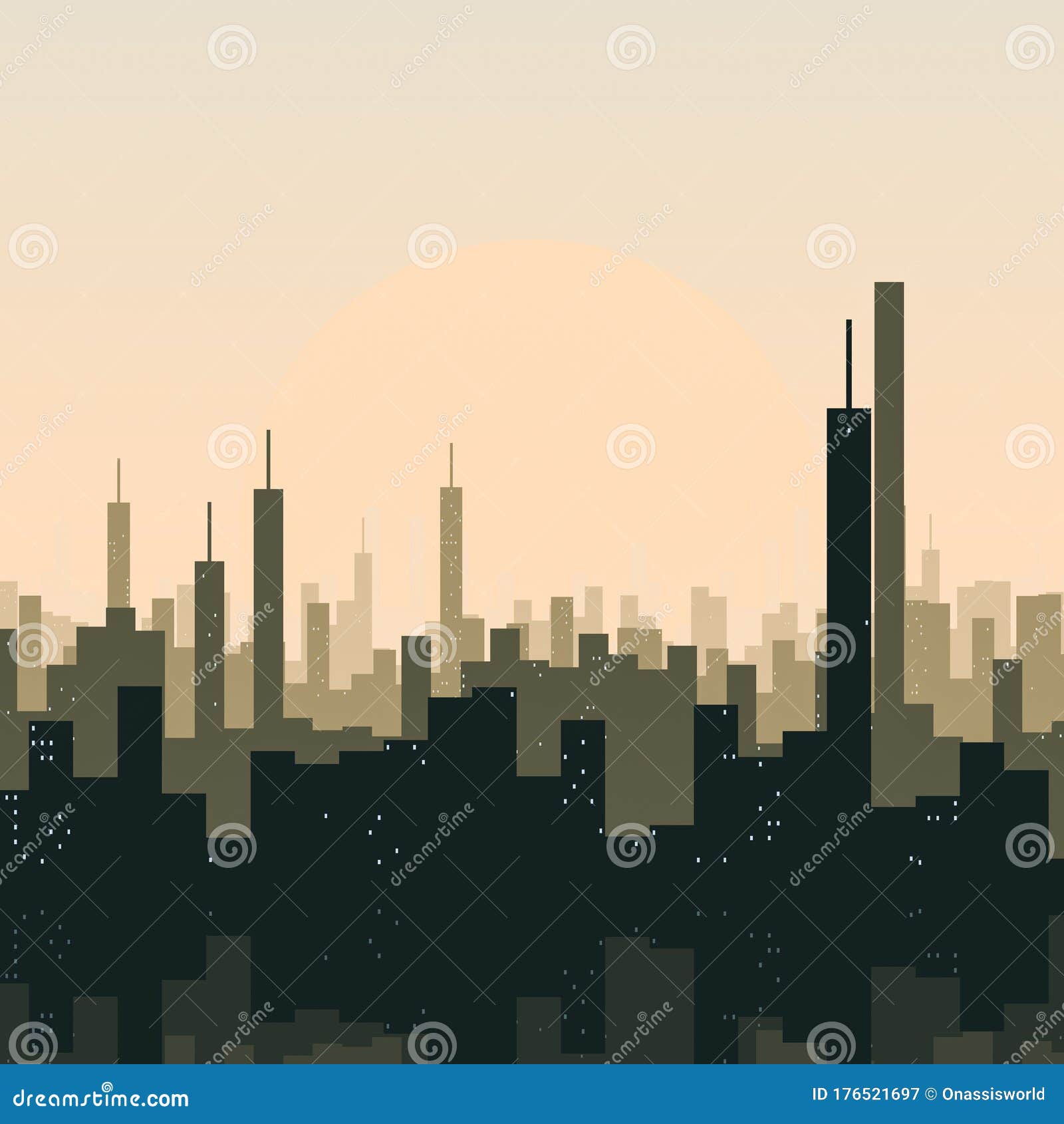 Shaded Cityscape stock image. Image of urban, cityscape - 176521697