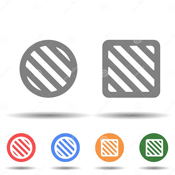 Shaded Rectangle and Round Shapes Icon Vector Stock Vector ...