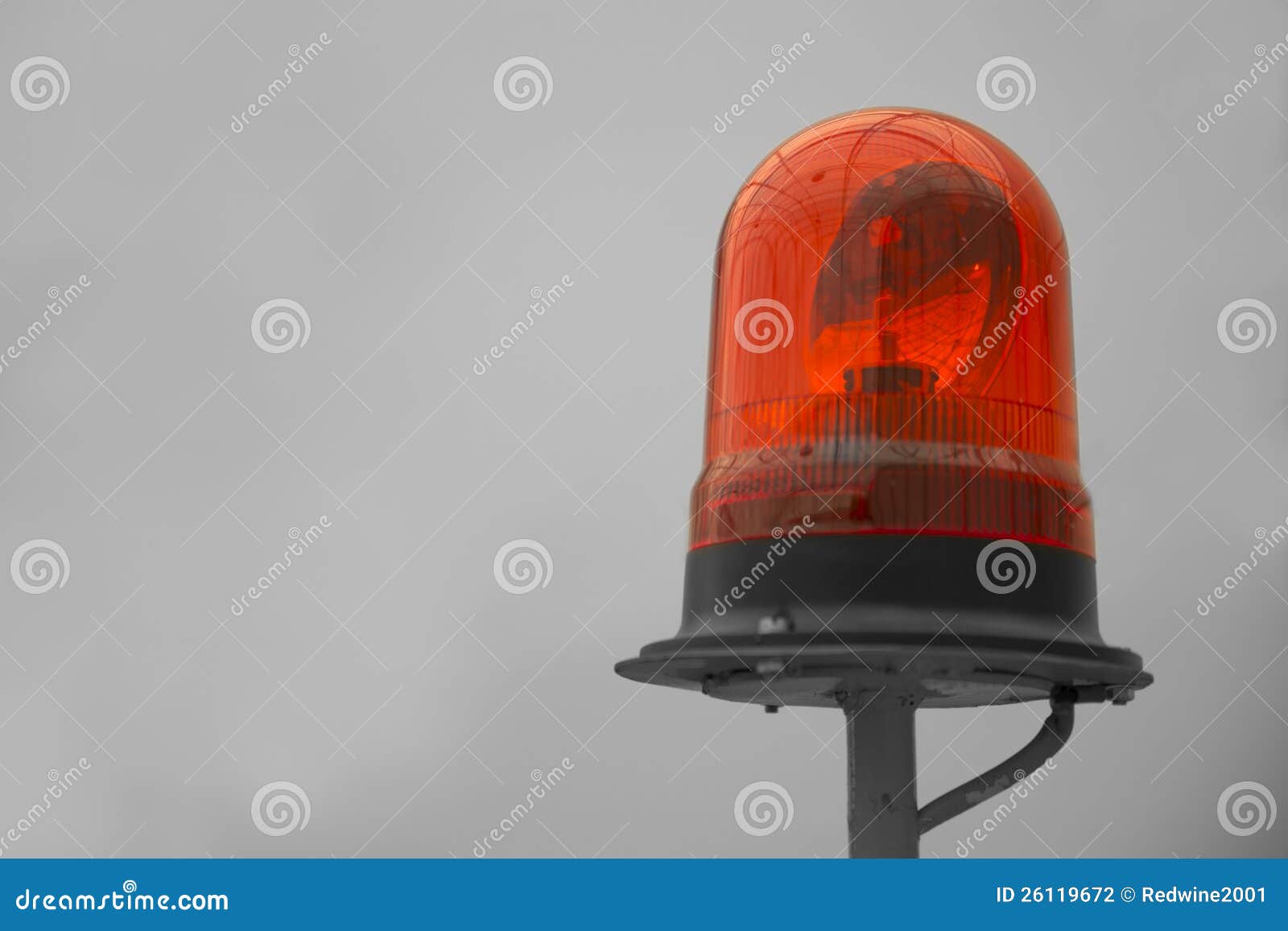 Shaded Red Beacon on Yellow Rod Warning Stock Photo - Image of electric ...