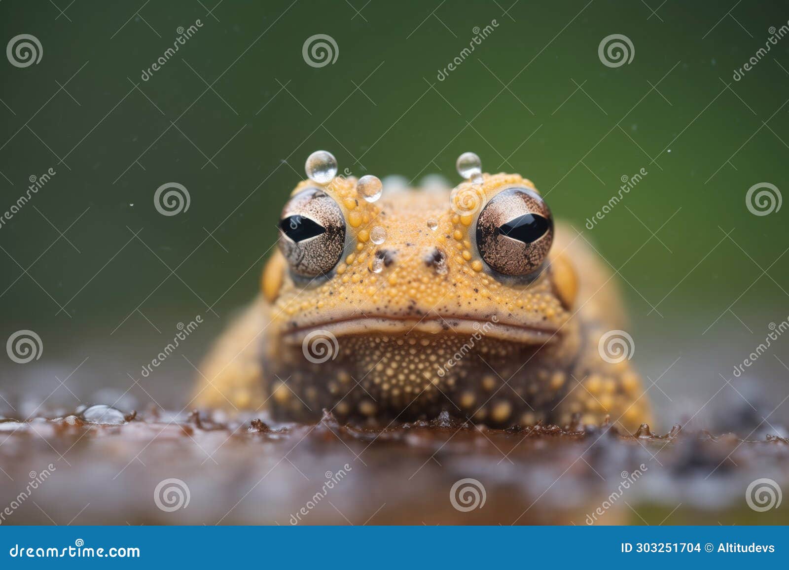 Shaded Toad with Dewdrops on Its Back Stock Photo - Image of natural ...