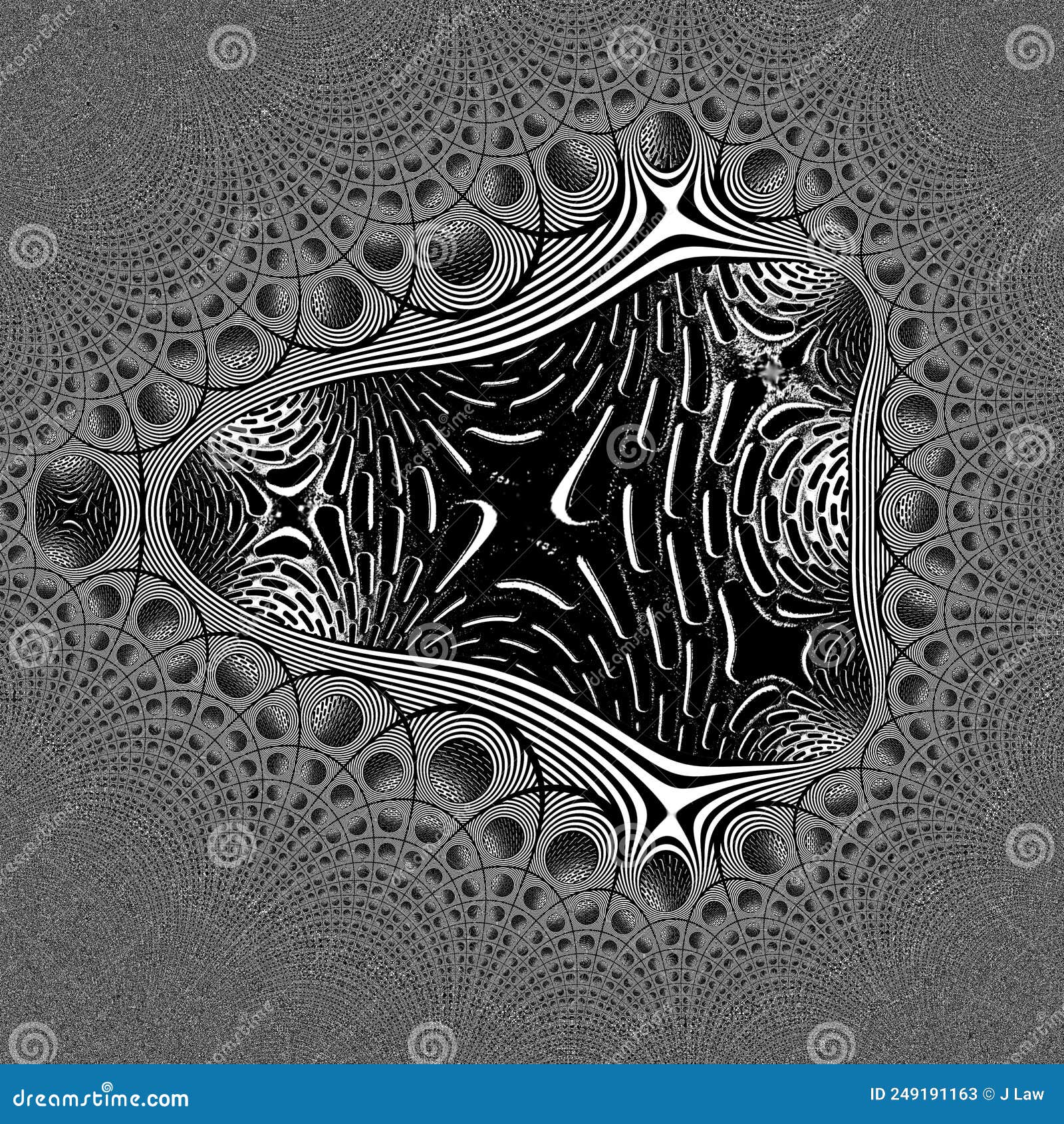 Shades of Grey Fractal in Black and White Geometric Pattern Stock ...