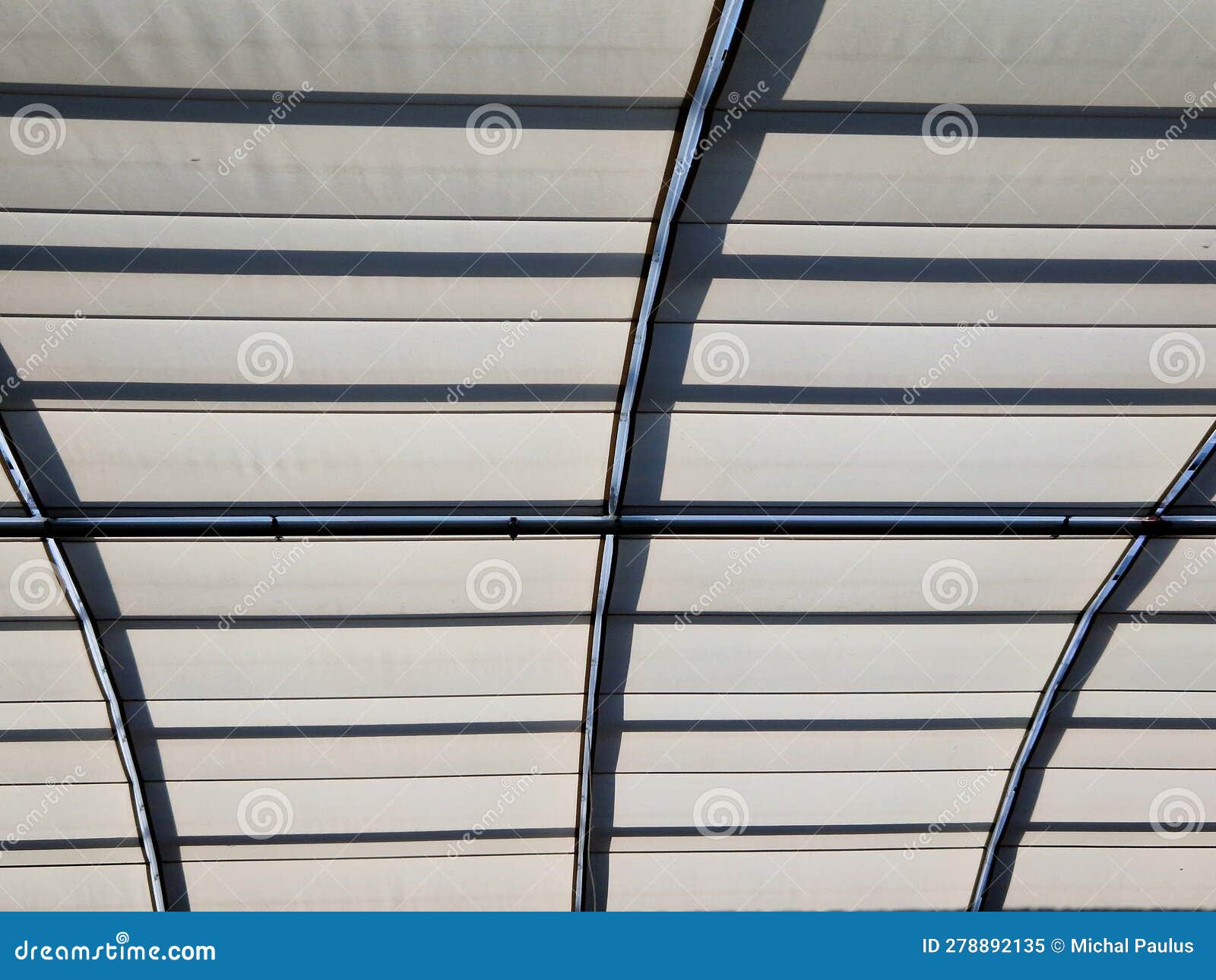 Shading of the Glazed Ceiling of the Atrium of the Building. Blinds ...