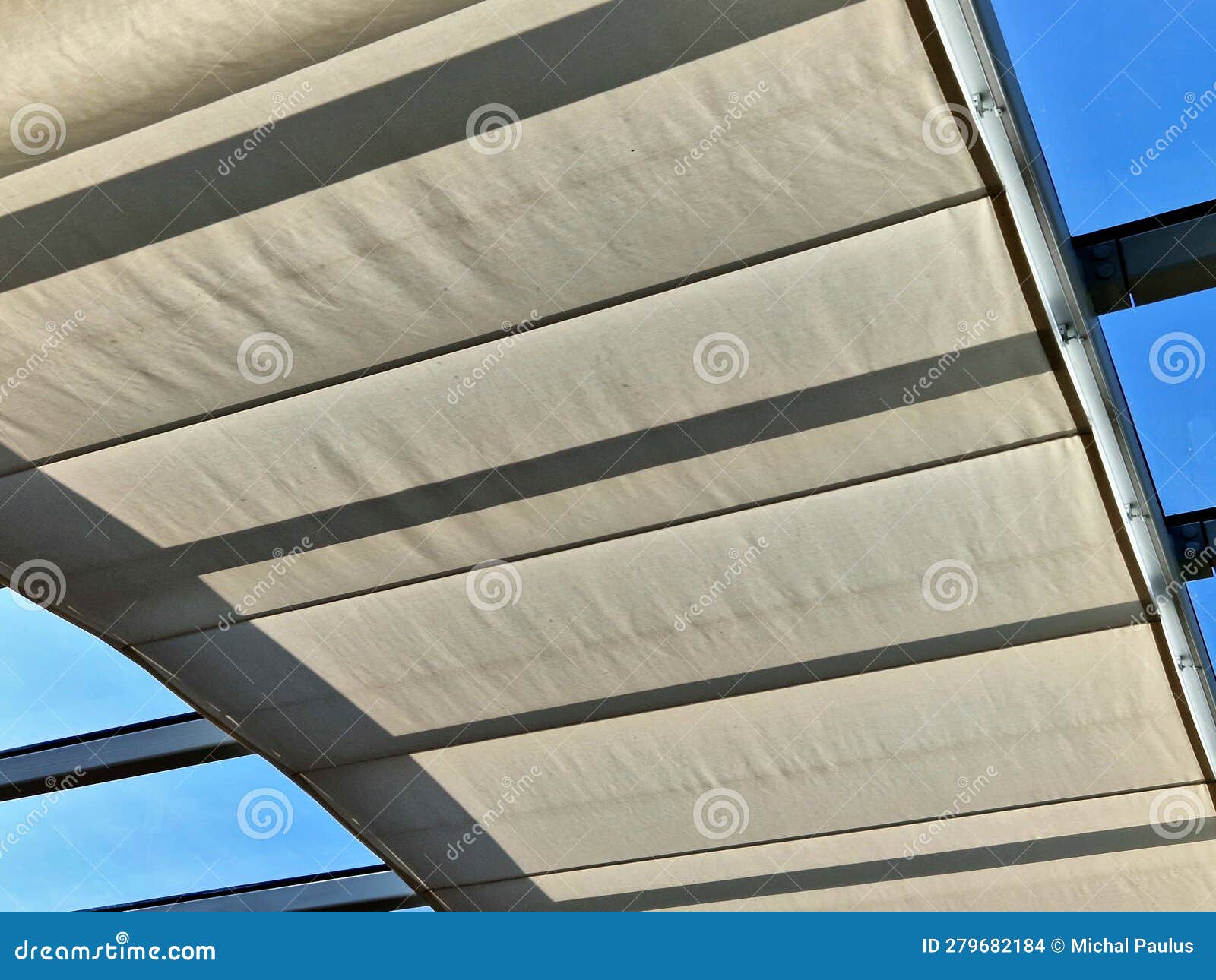 Shading of the Glazed Ceiling of the Atrium of the Building. Blinds ...