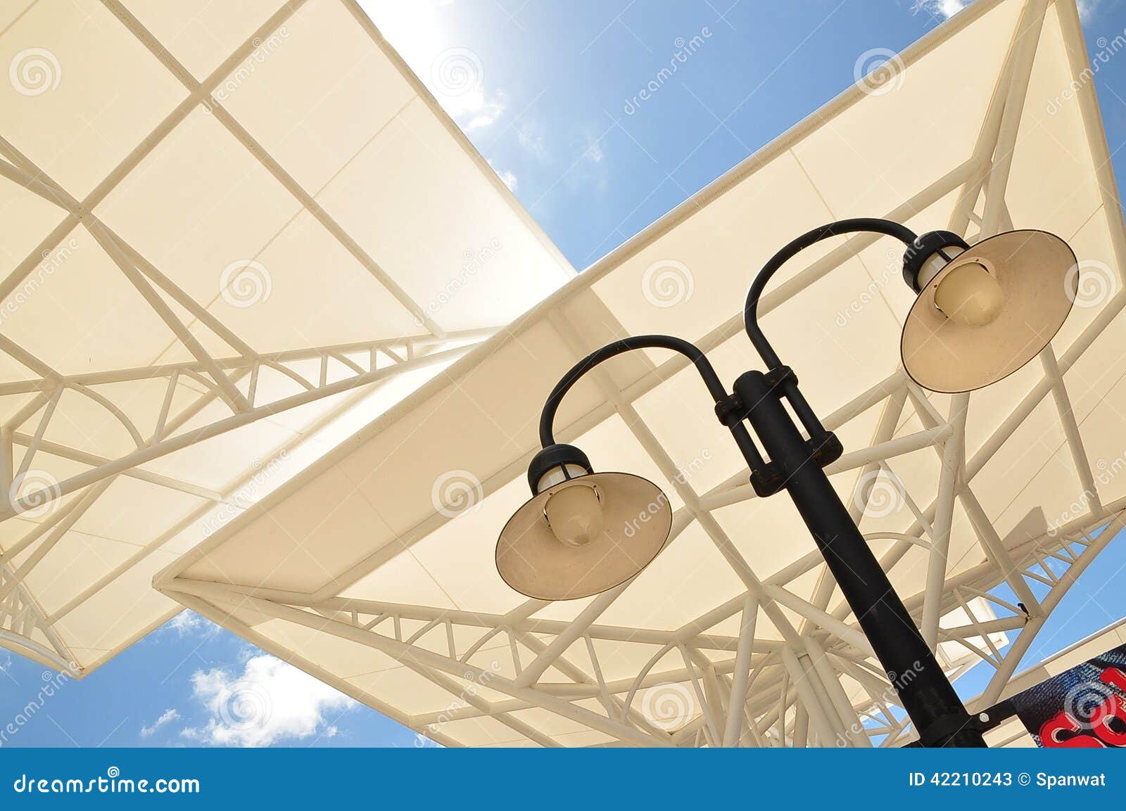 Shading Structure with Lighting Stock Image - Image of landmark ...