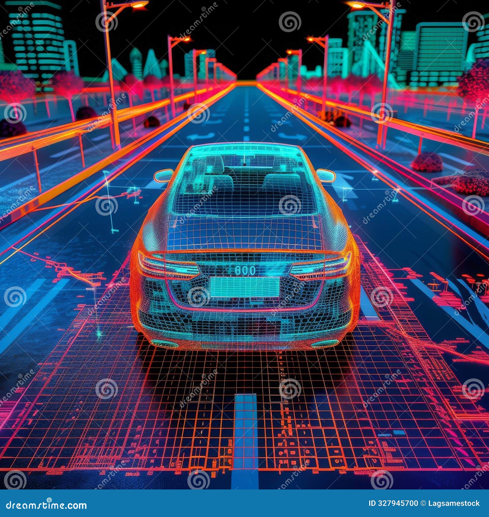Shadow AI Detailing the Mechanics of a Self Driving Car Stock ...