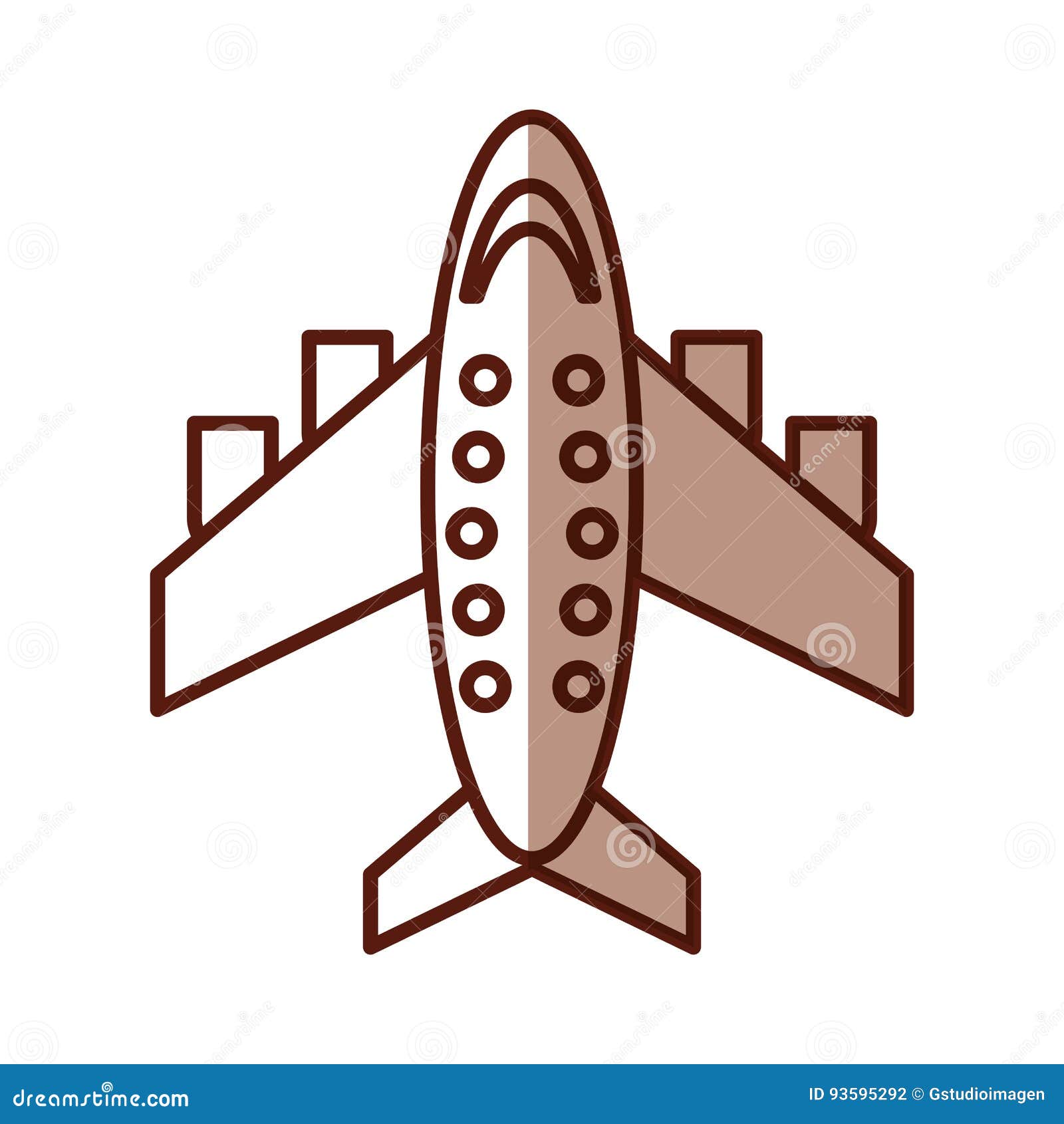 Shadow Airplane Cartoon Vector Illustration | CartoonDealer.com #93595264