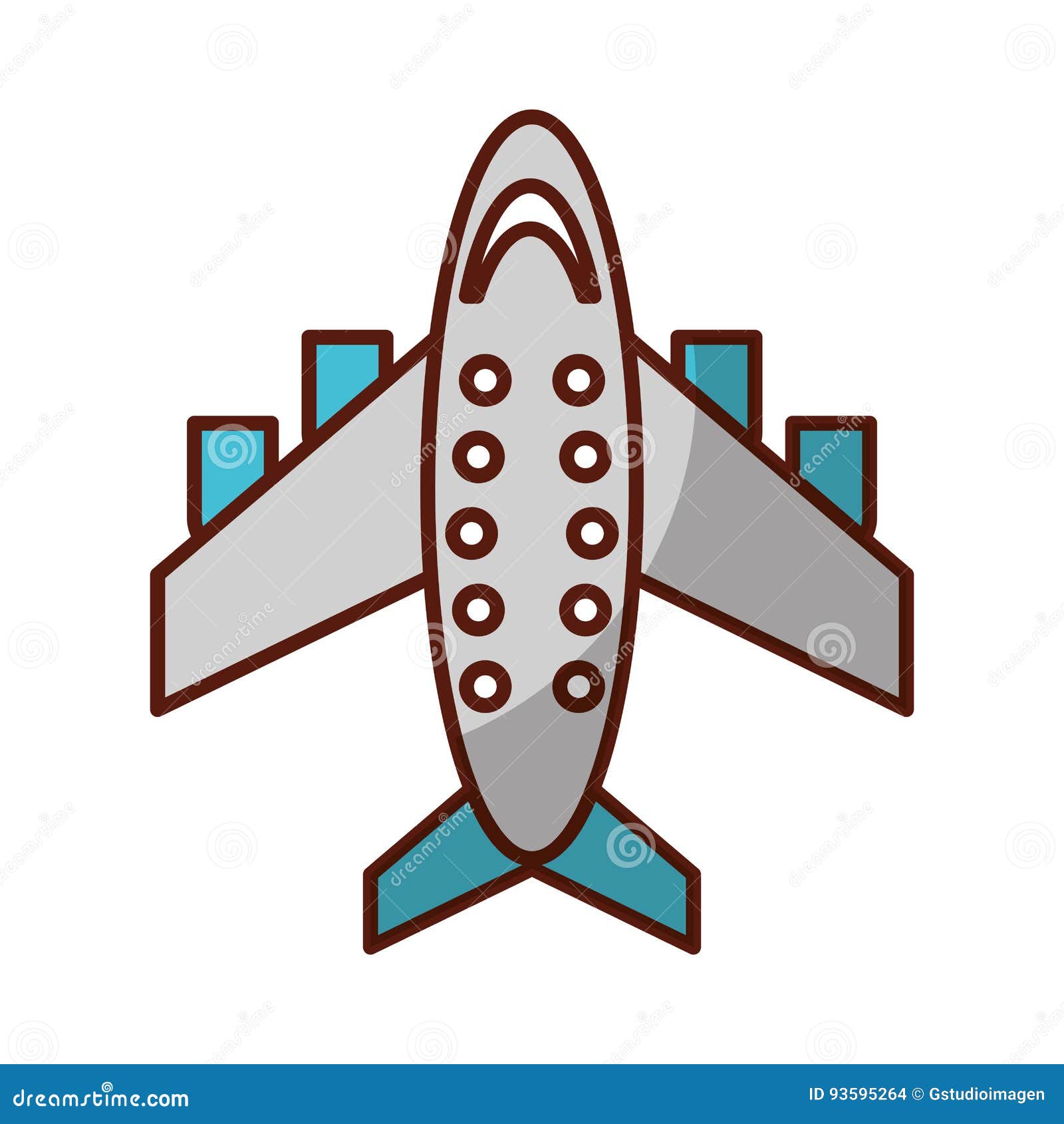 Shadow Airplane Cartoon Vector Illustration | CartoonDealer.com #93595264