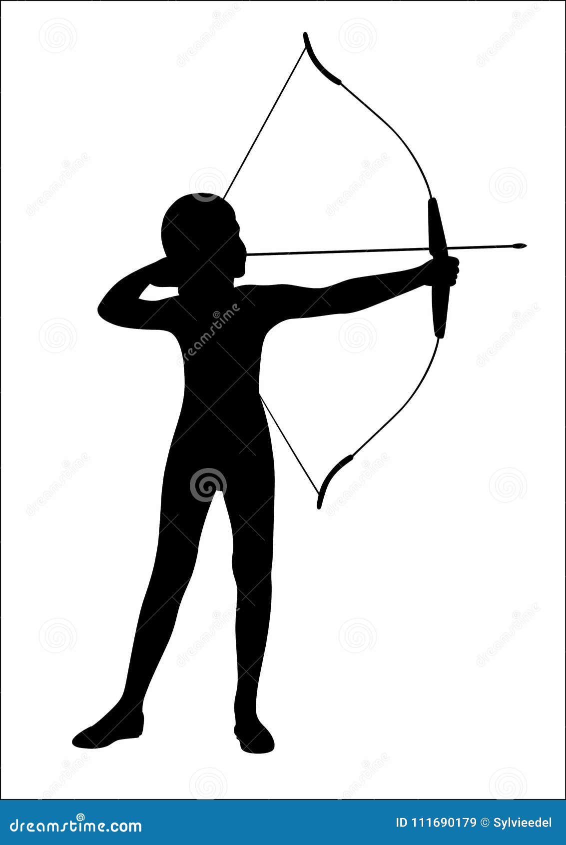 Shadow of an archery stock vector. Illustration of persona - 111690179