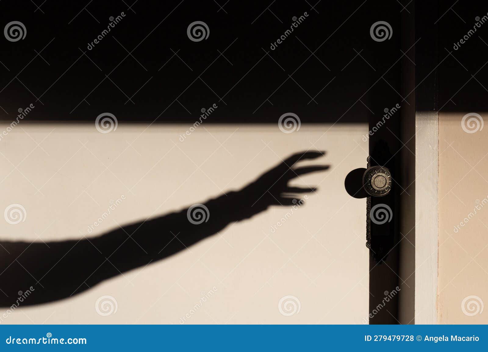 The shadow of an arm. stock photo. Image of gloomy, black - 279479728