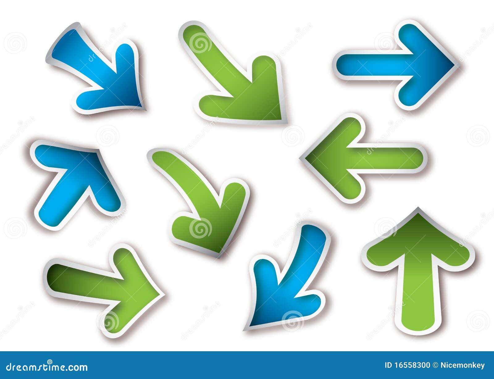 Shadow arrow collection stock vector. Illustration of icon - 16558300