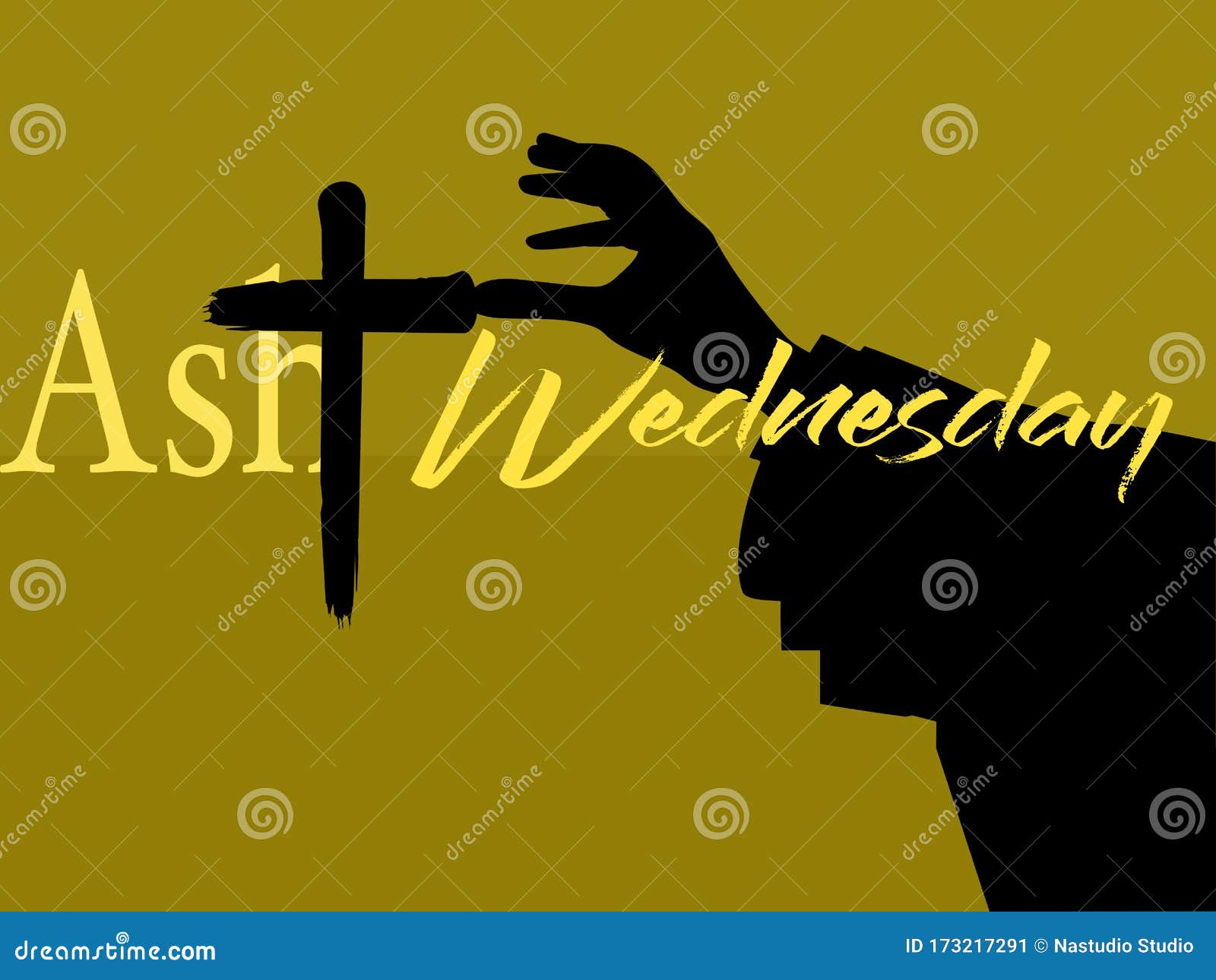 Shadow Ash Wednesday saint stock vector. Illustration of prayer - 173217291