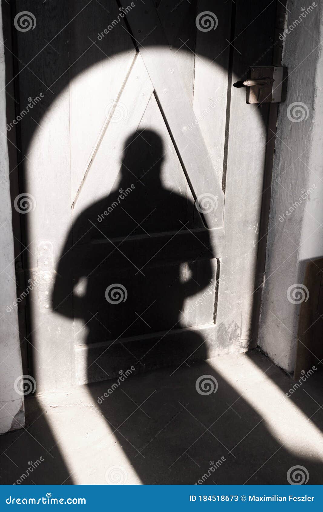 Shadow of a Bald Man in a Door Frame Stock Image - Image of bald ...