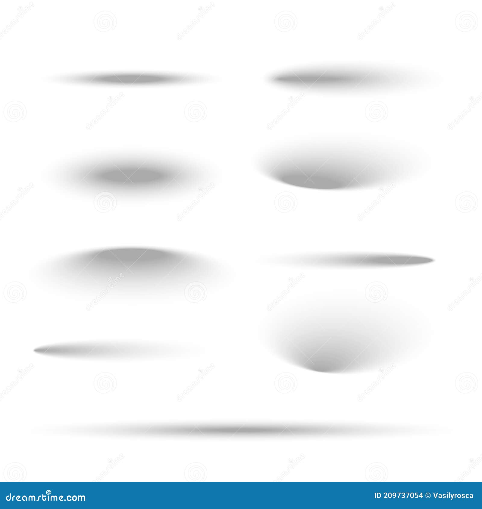 Shadow Ball Circle Round Vector Bottom Floor Shadow. Oval Shade Ellipse ...