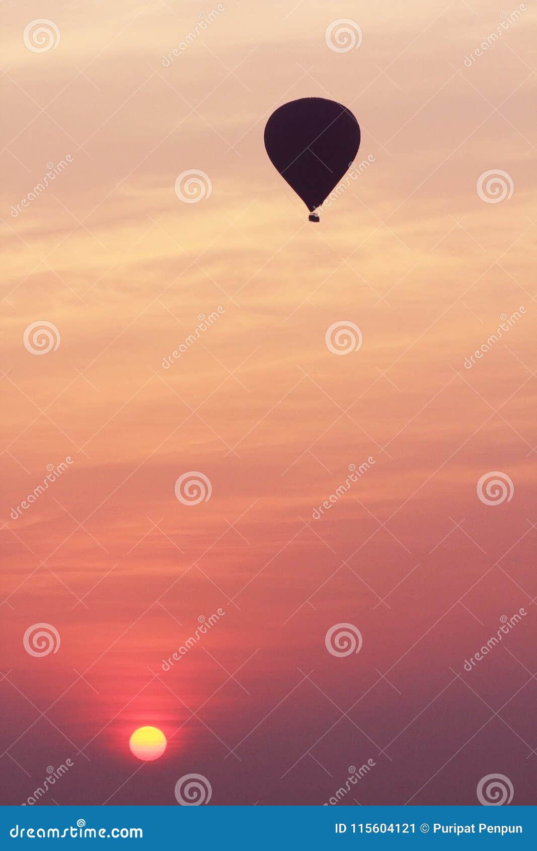 The Shadow of a Balloon when Sunrise. Stock Image - Image of outdoor ...