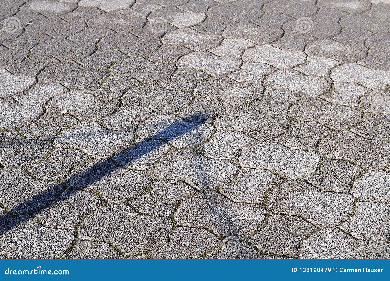 Shadow of a Barrier on Pavement Stock Image - Image of stone, floor ...