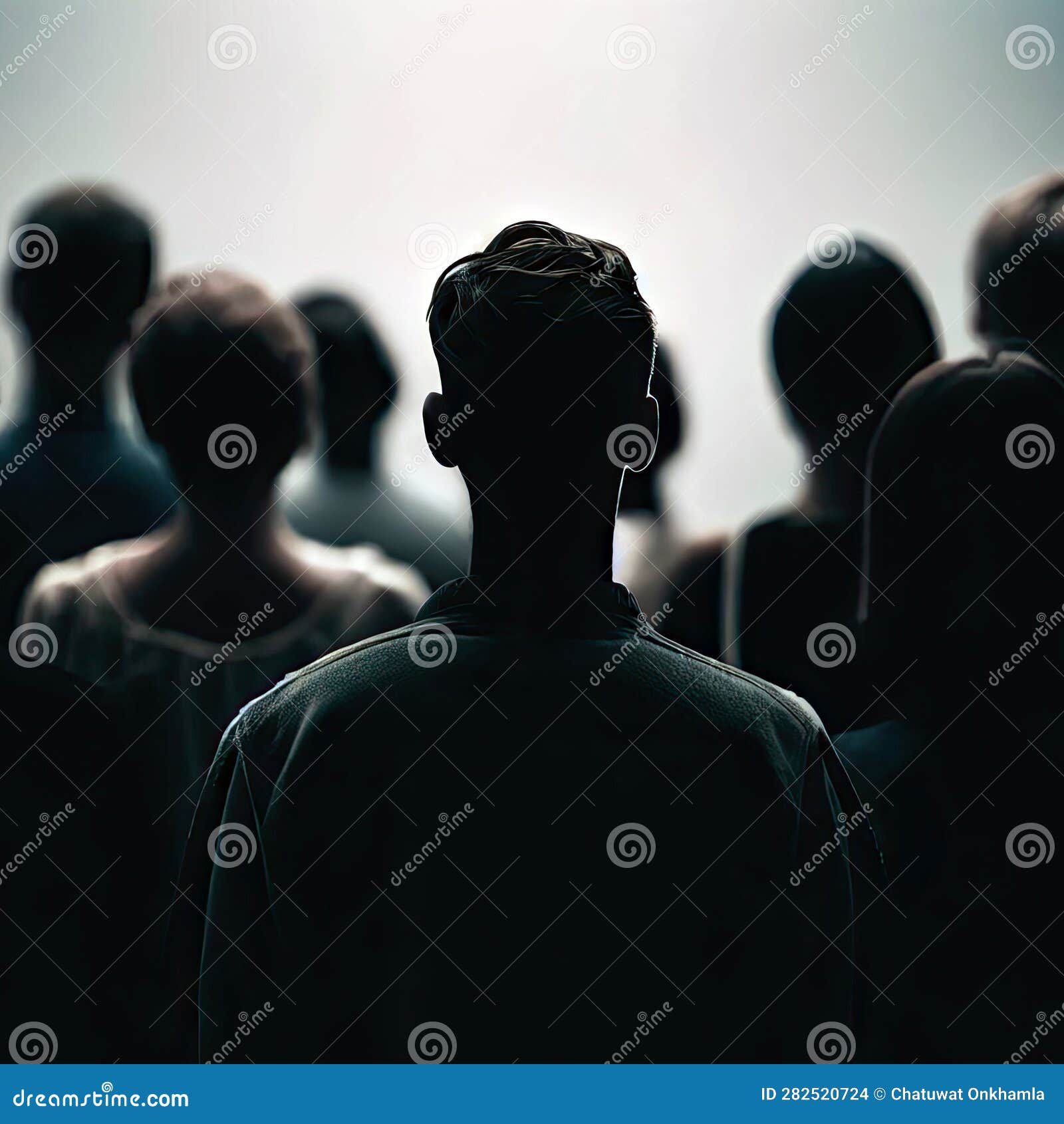 Shadow Behind a Group of People Watching Something.generative AI Stock ...