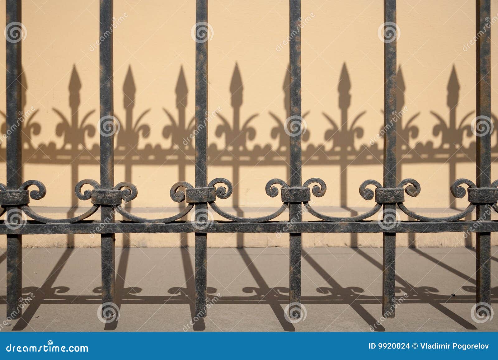 Shadow Behind the Ornate Gate Stock Photo - Image of protection ...