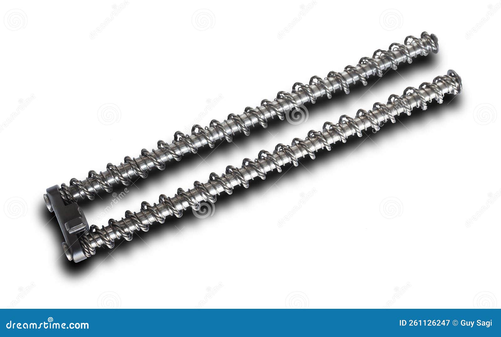 Shadow Behind the Pair of Recoil Springs that Make a Semi-auto Gun Work ...