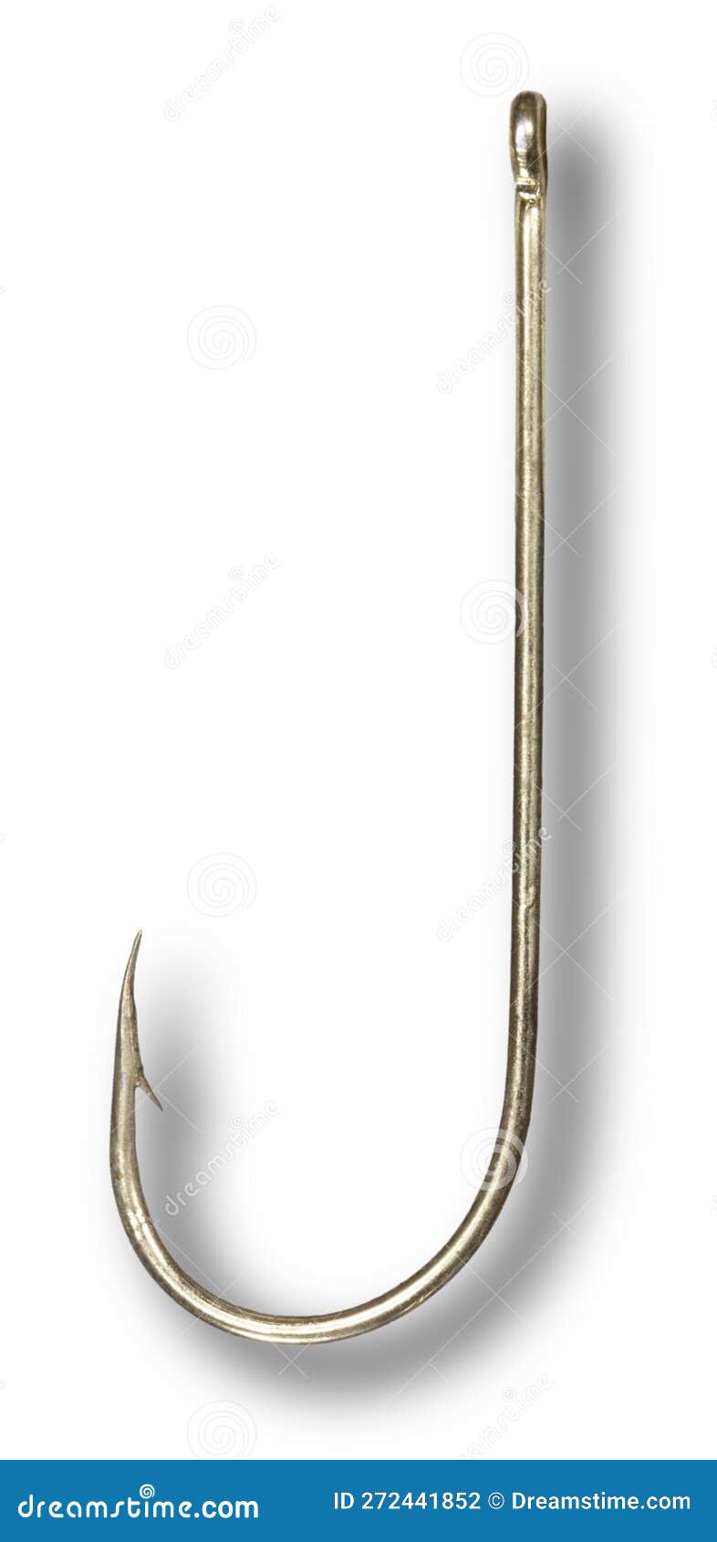 Shadow Behing a Brass Colored Fishing Hook with a Barb Stock Photo ...