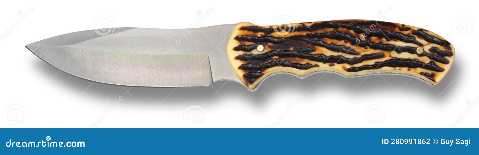 Shadow Below a Large Bladed Knife with Stag Handle Stock Photo - Image ...
