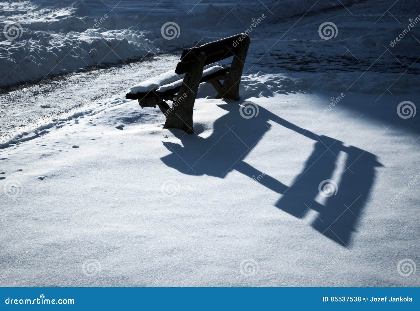 Shadow From The Bench On The Walkway In The Park Stock Image ...
