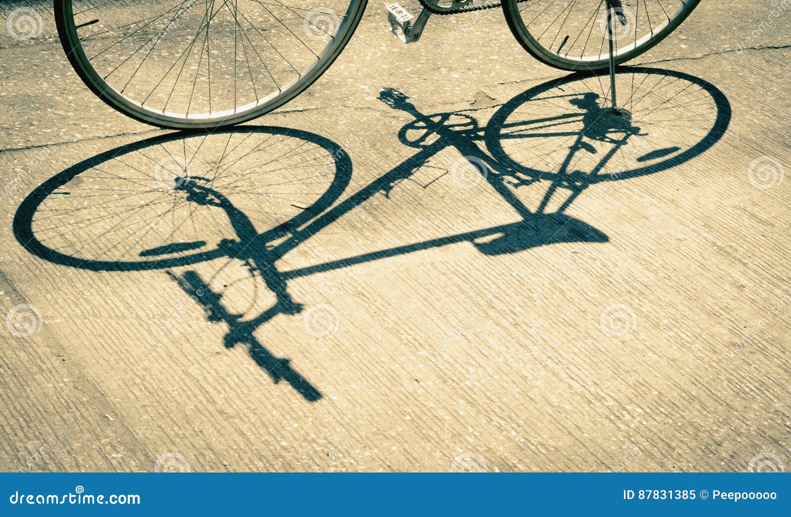 Shadow of bicycle stock image. Image of outdoor, vintage - 87831385