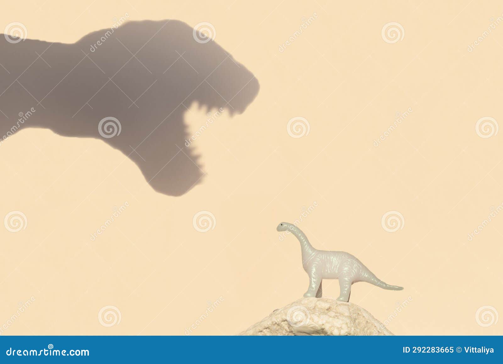 Shadow of Big Dinosaur and Small Kid Dinosaur, Upbringing Concept Stock ...