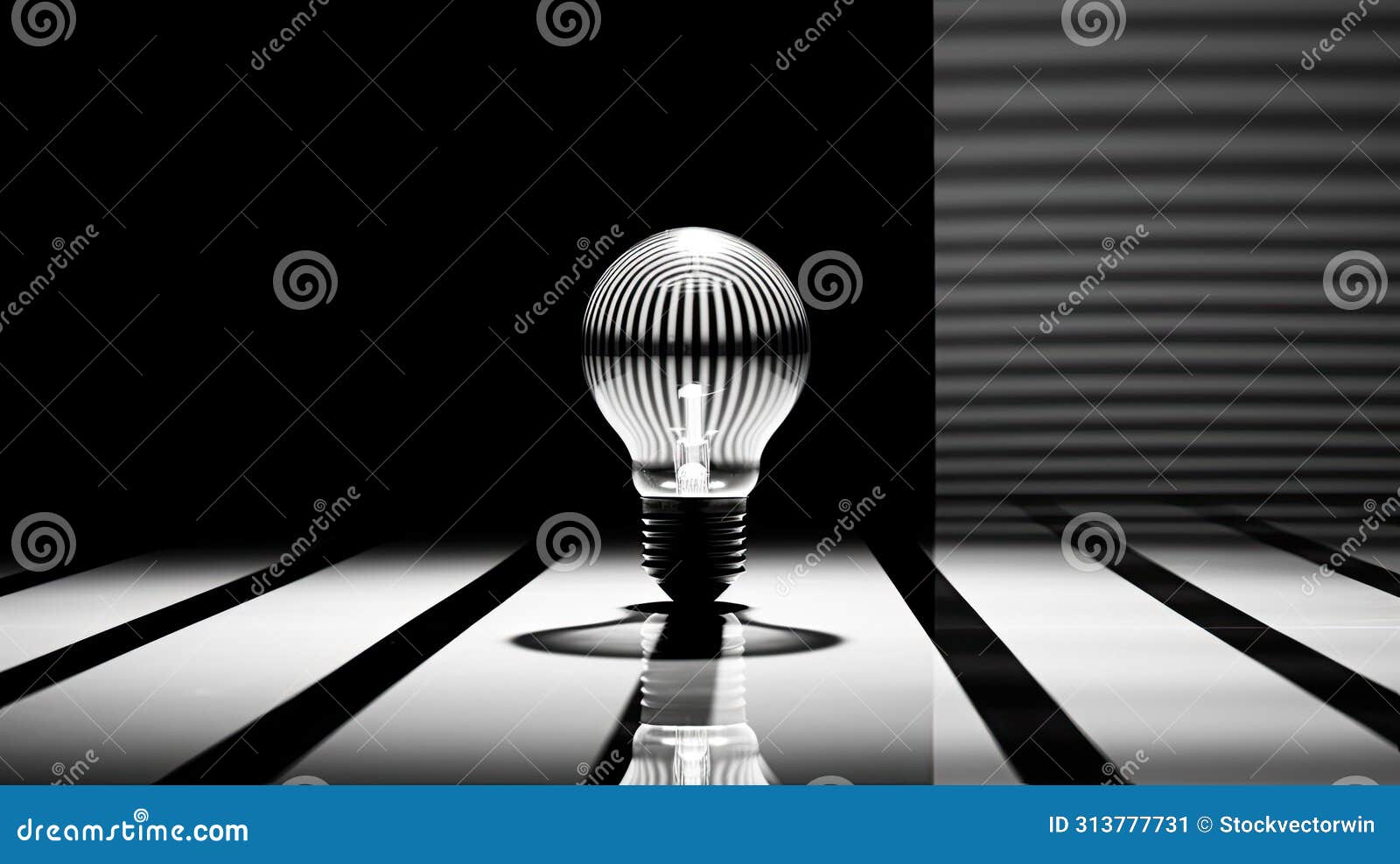 Shadow Black and White Light Bulb Stock Illustration - Illustration of ...