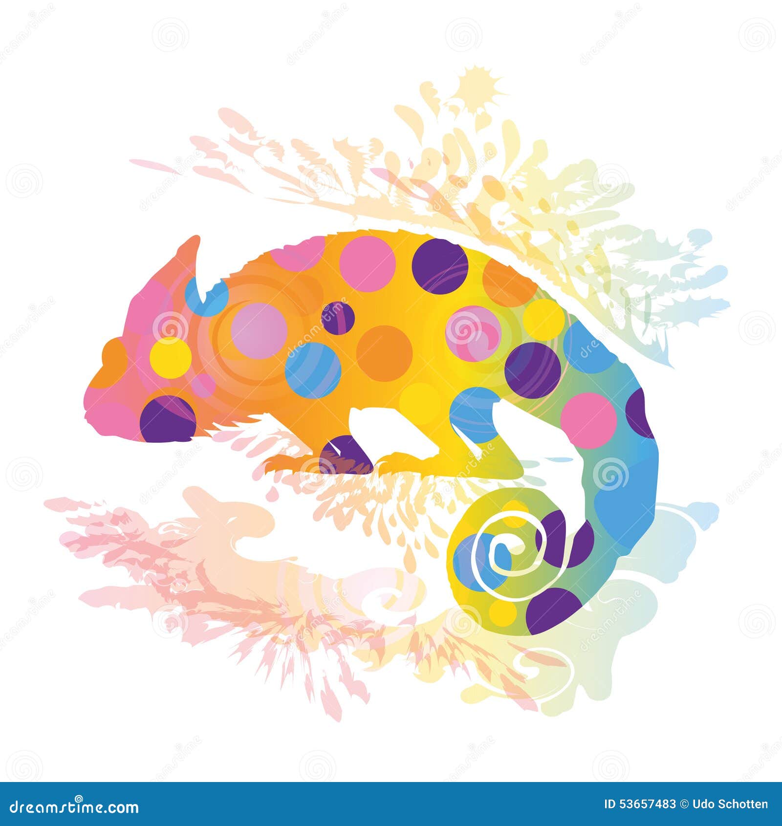 Shadow blob with chameleon stock vector. Illustration of nature - 53657483