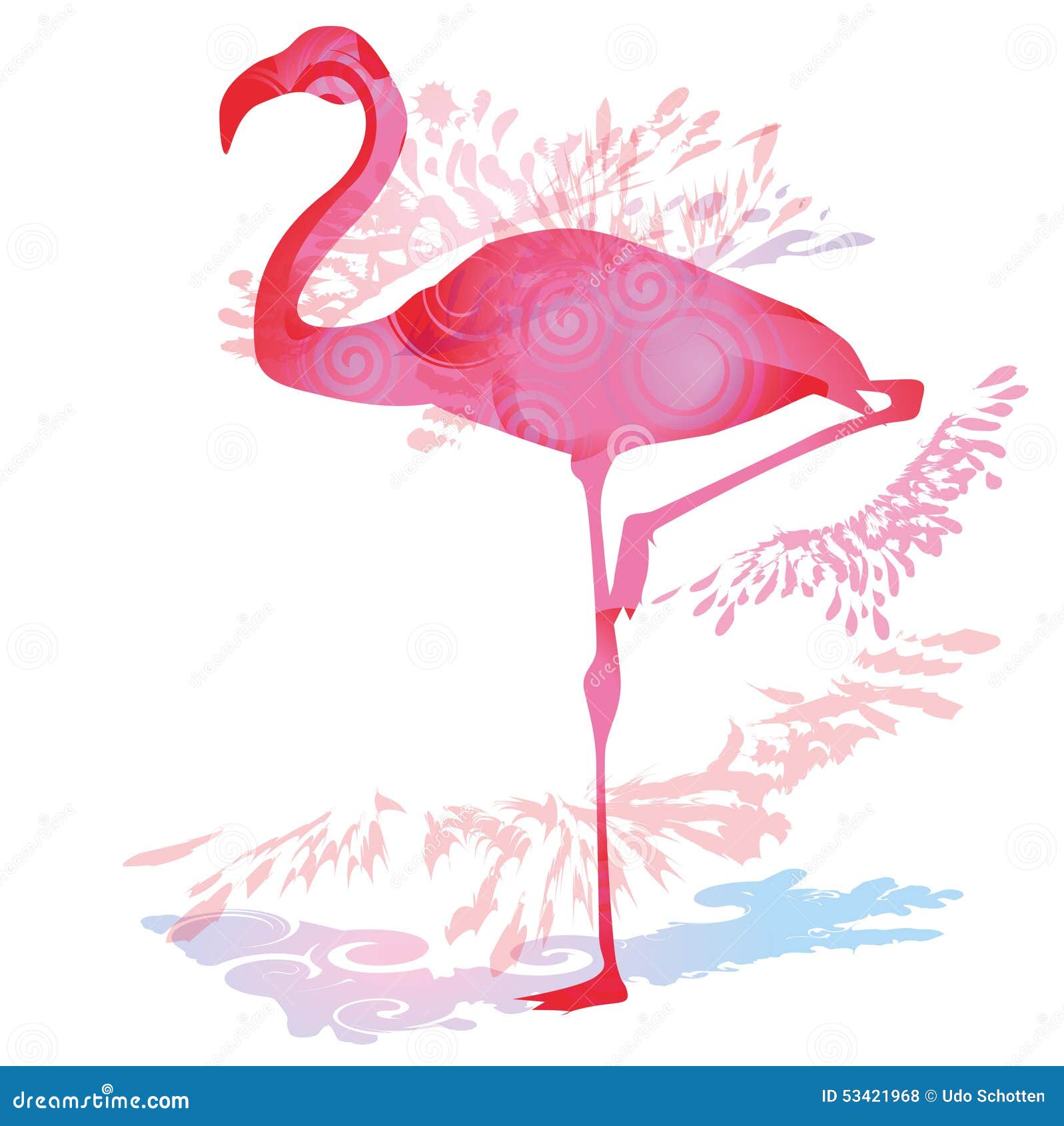 Shadow blob with Flamingo stock vector. Illustration of clouds - 53421968