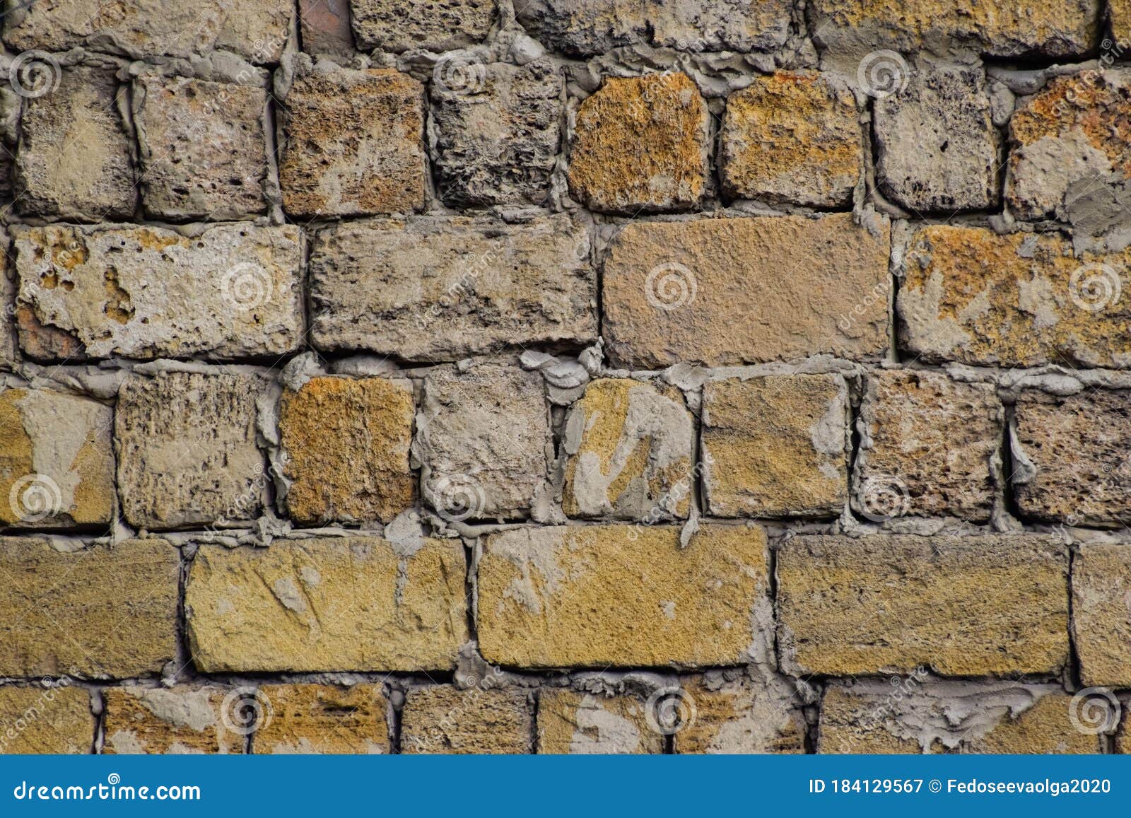 Shadow from the Blocks of Limestone Shell. Wall Texture Background ...
